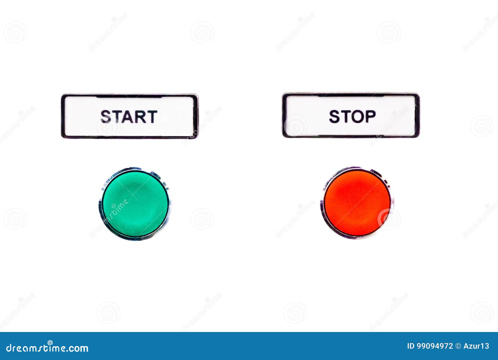 Simple Round Buttons Green Start beside Red Stop Button Stock Photo ...
