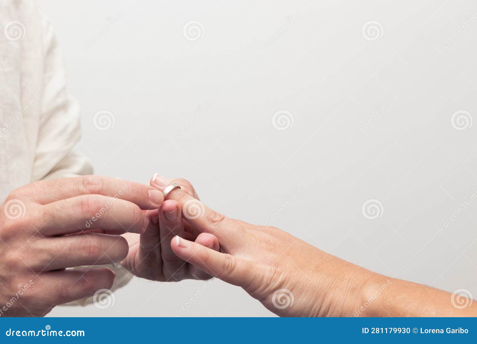 The Beginning of an Everlasting Love: Hand with Wedding Ring Stock ...