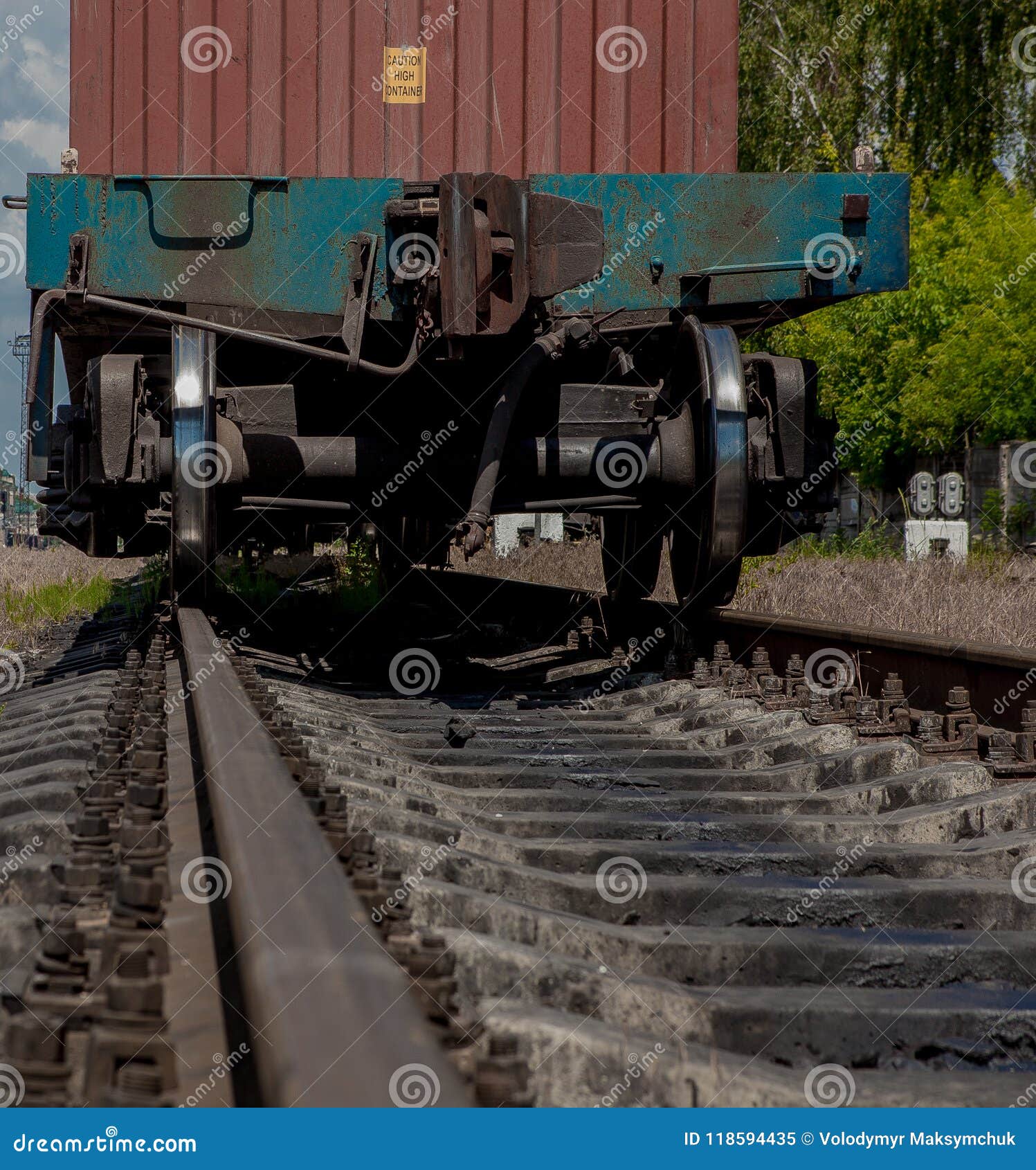 The Beginning of a Freight Train, a Freight Wagon Stock Image - Image ...