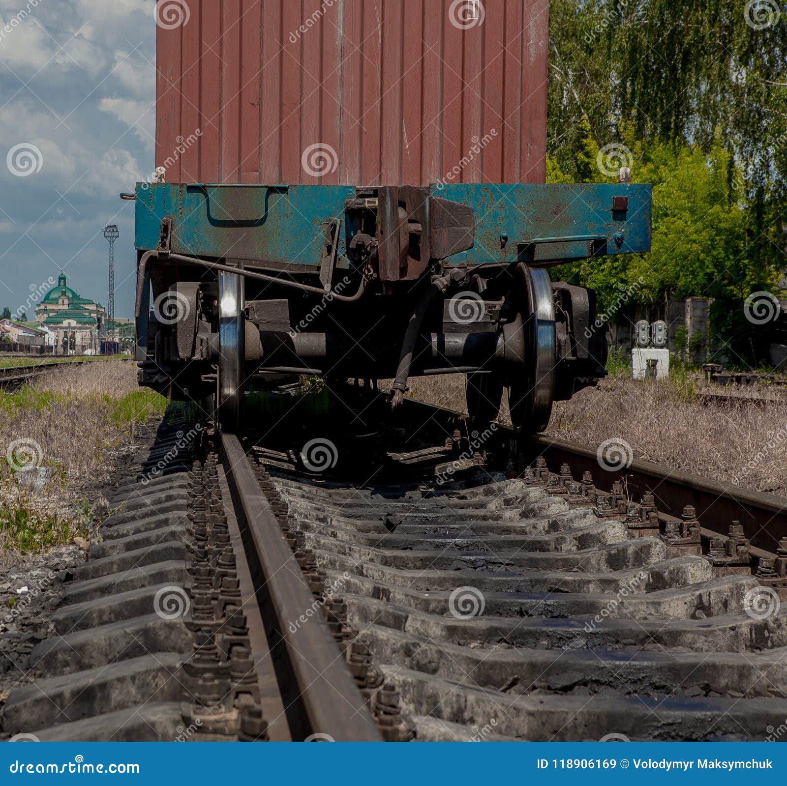 The Beginning of a Freight Train, a Freight Wagon Stock Image - Image ...