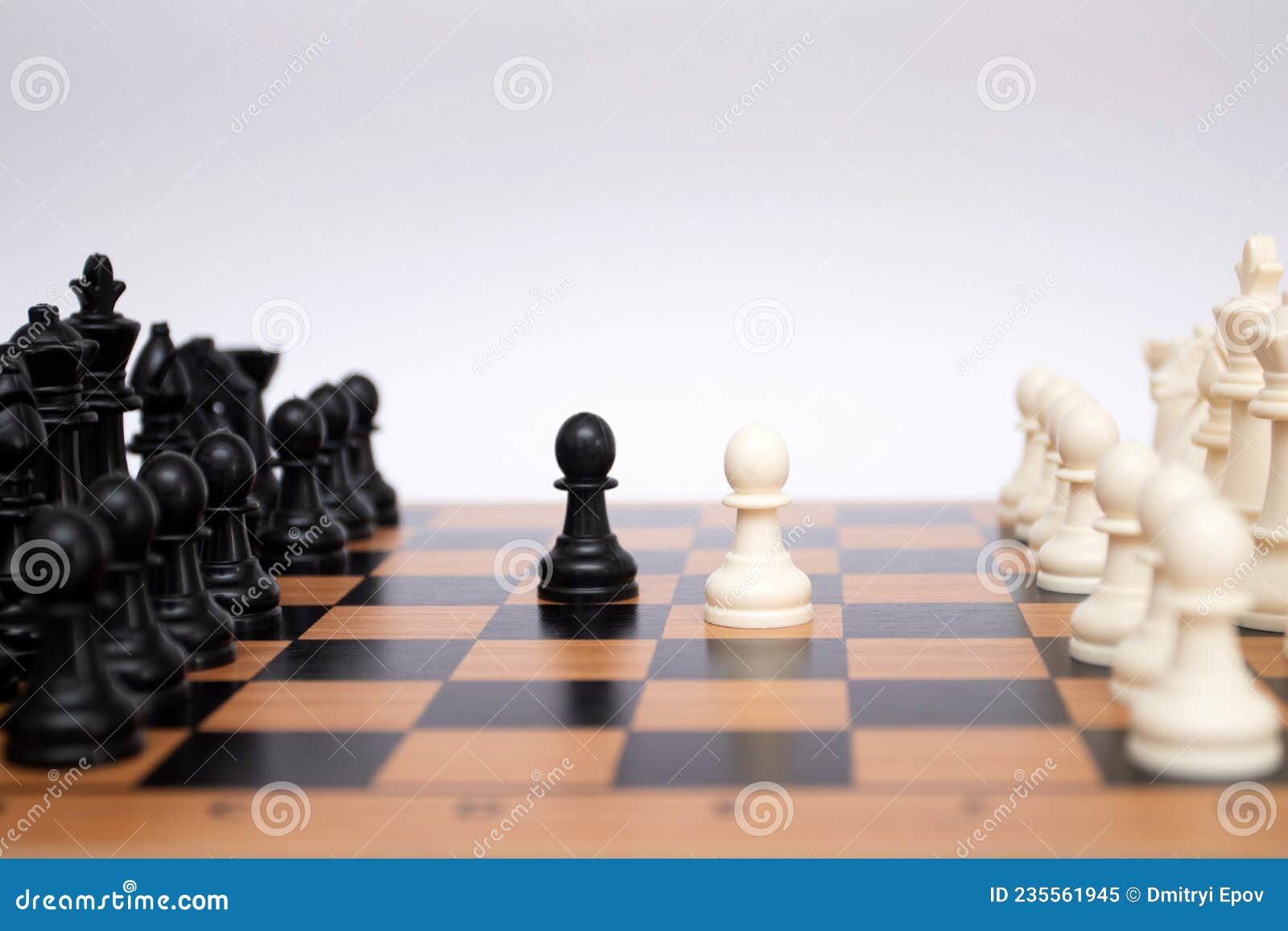 The Beginning of a Game of Chess. Chess is Placed on a Chessboard Stock ...