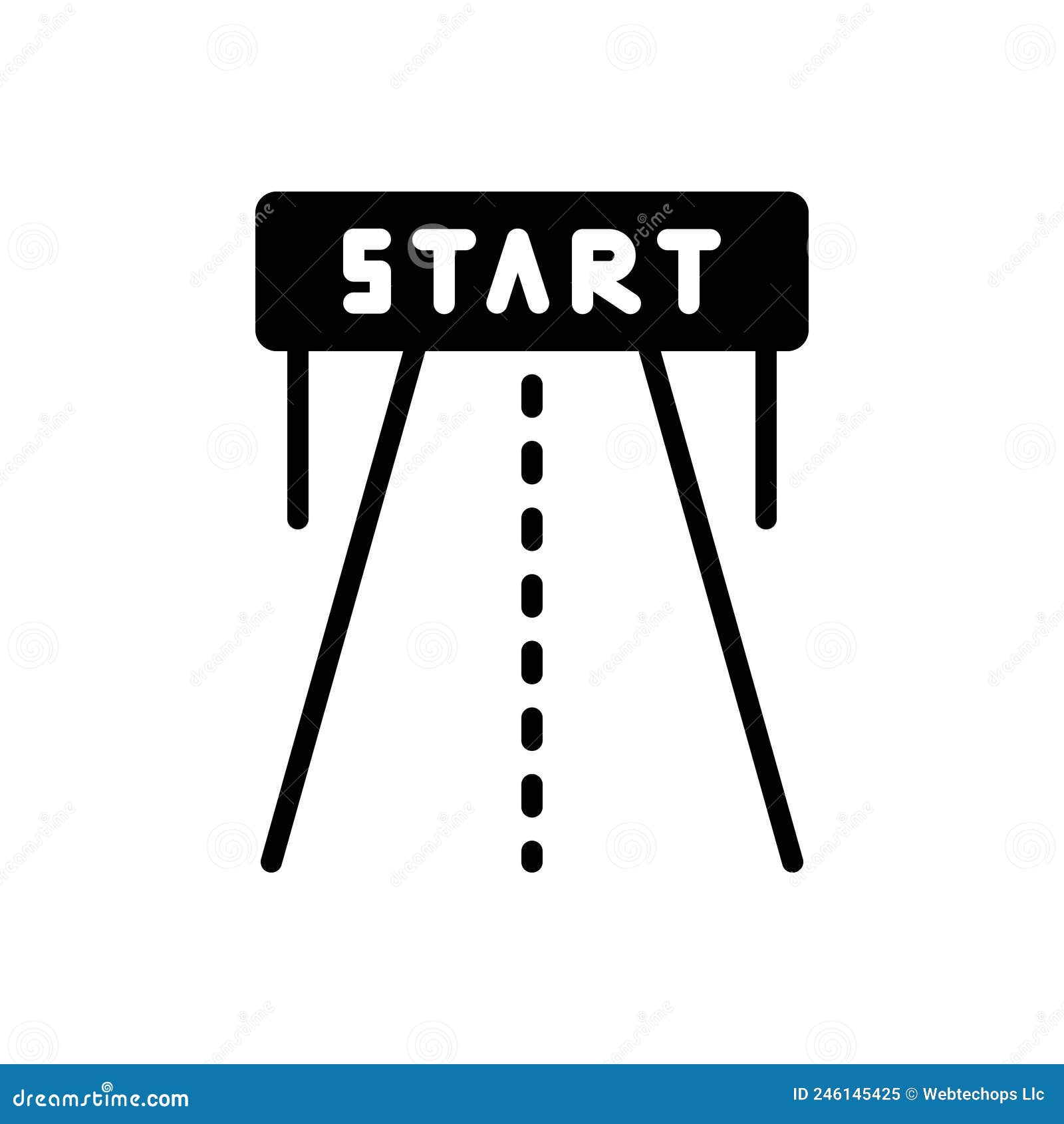 Black Solid Icon for Beginning, Start Up and Competition Stock Vector ...