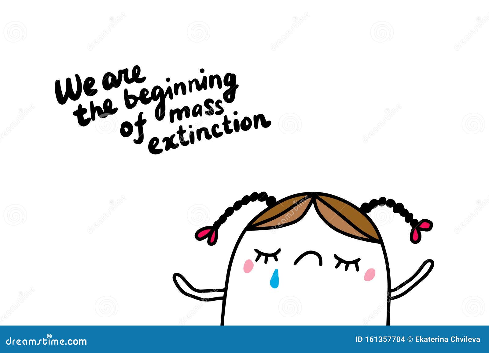 We are the Beginning of Mass Extinction Hand Drawn Vector Illustration ...