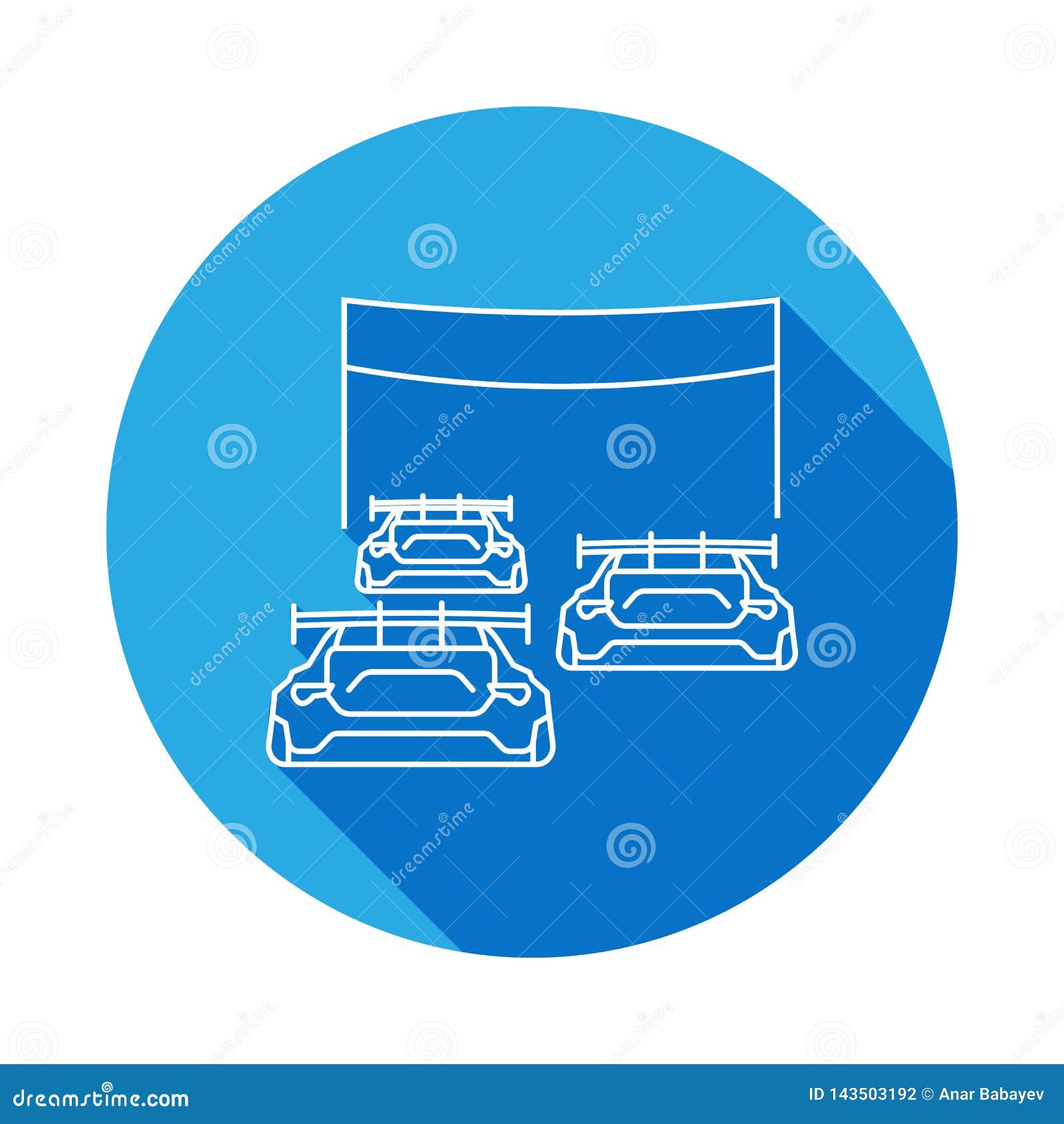 Beginning of Races Icon with Long Shadow. Element of Racing for Mobile ...