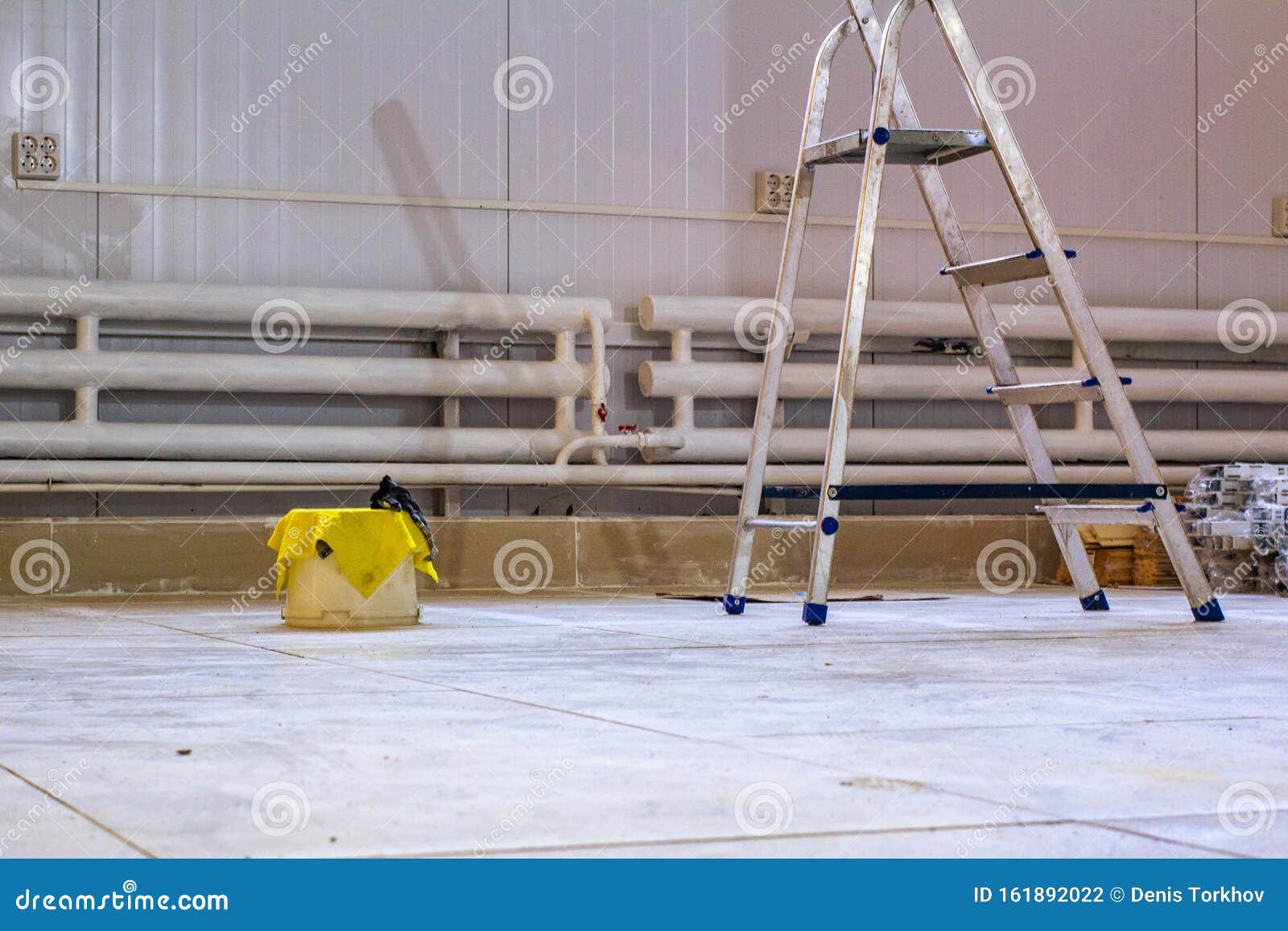 The Beginning of the Repair in the Warehouse of an Industrial Building ...