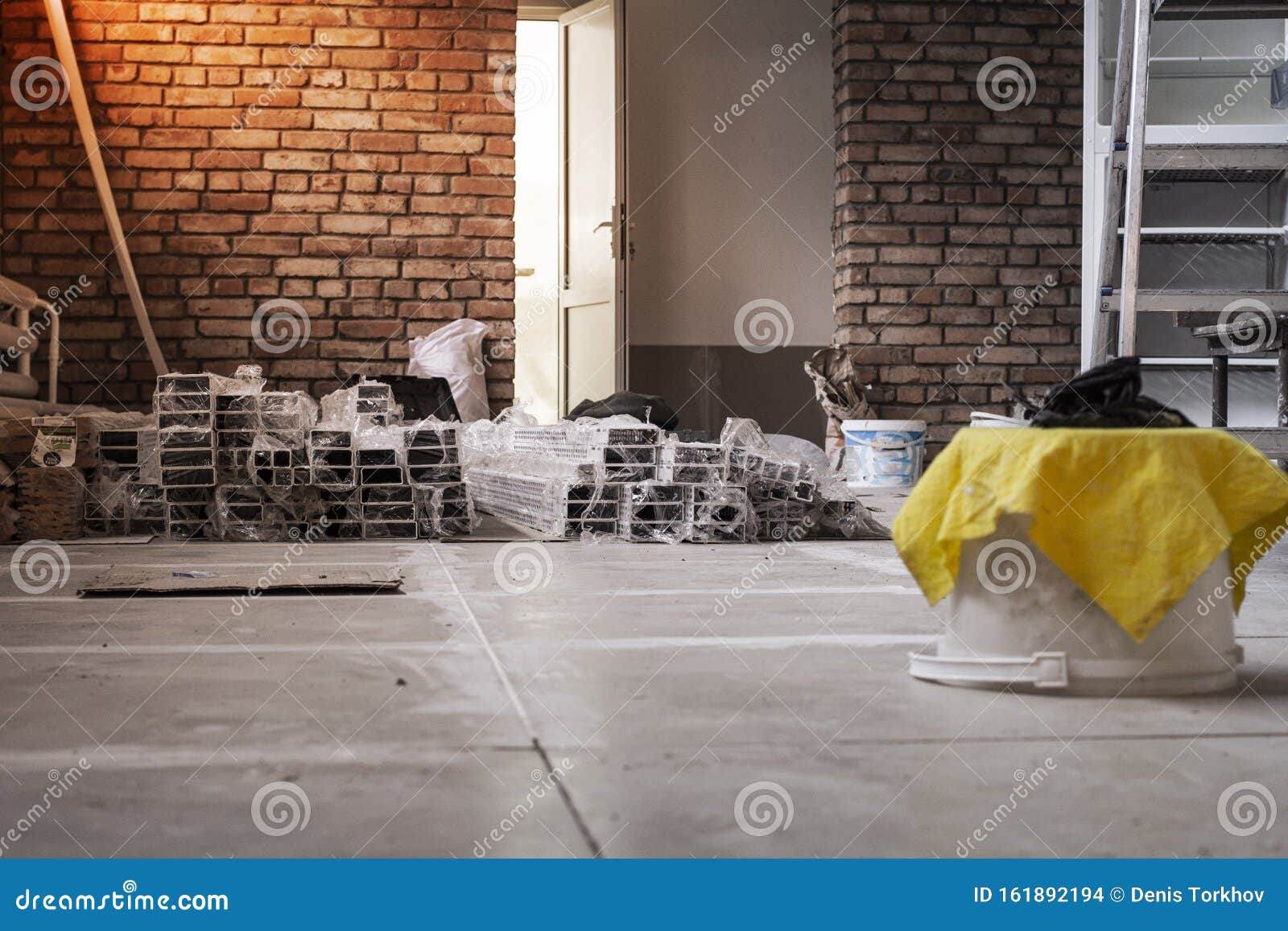 The Beginning of the Repair in the Warehouse of an Industrial Building ...