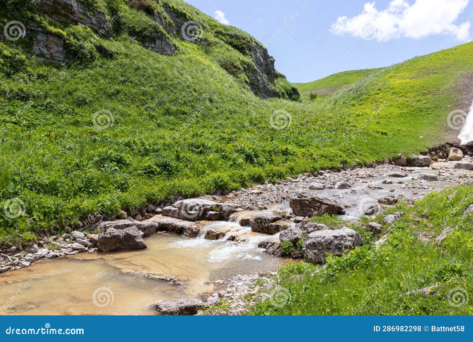 The Beginning of Summer , the Sources of the Mountain River Walking ...