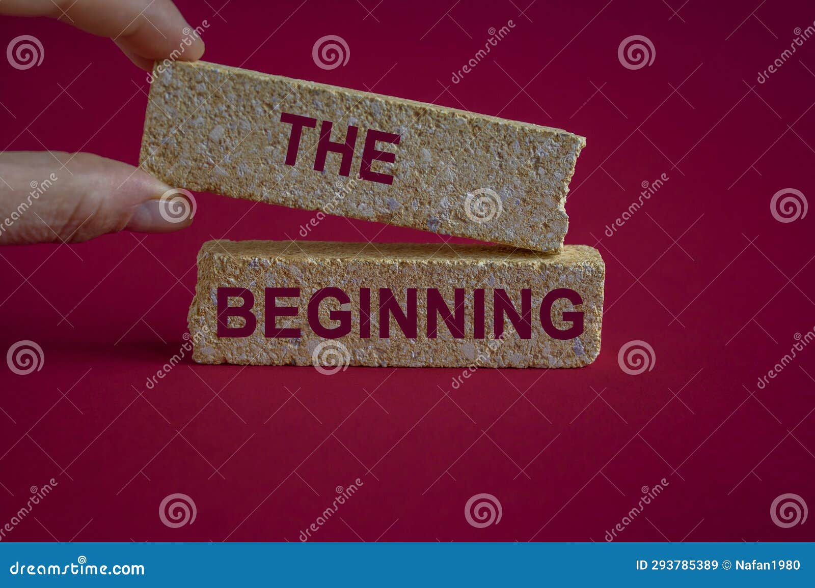 The Beginning Symbol. Brick Blocks with Text the BEGINNING. Beautiful ...