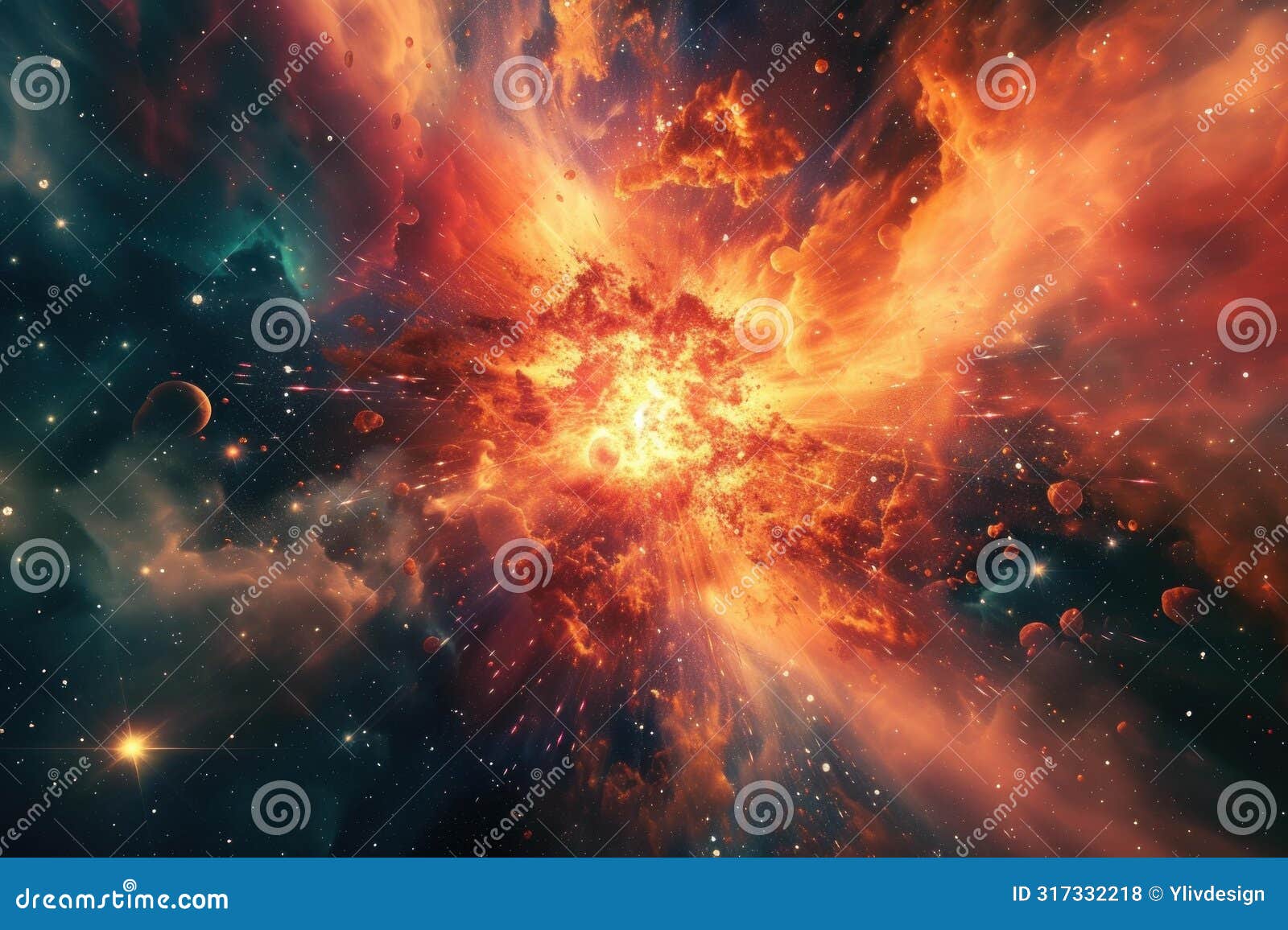 Beginning Universe Explosion. Generate Ai Stock Photo - Image of system ...