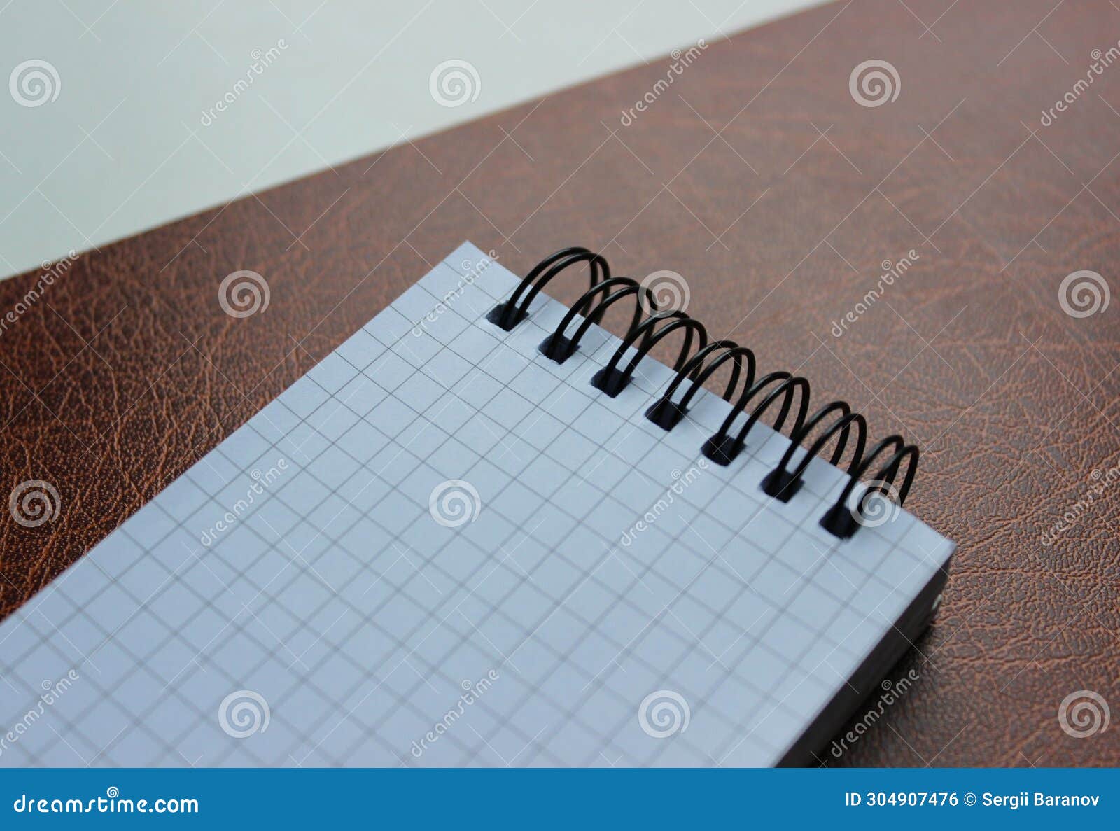 Beginnings and Ideas Concept. Leather Paper Folder with Clean Checkered ...