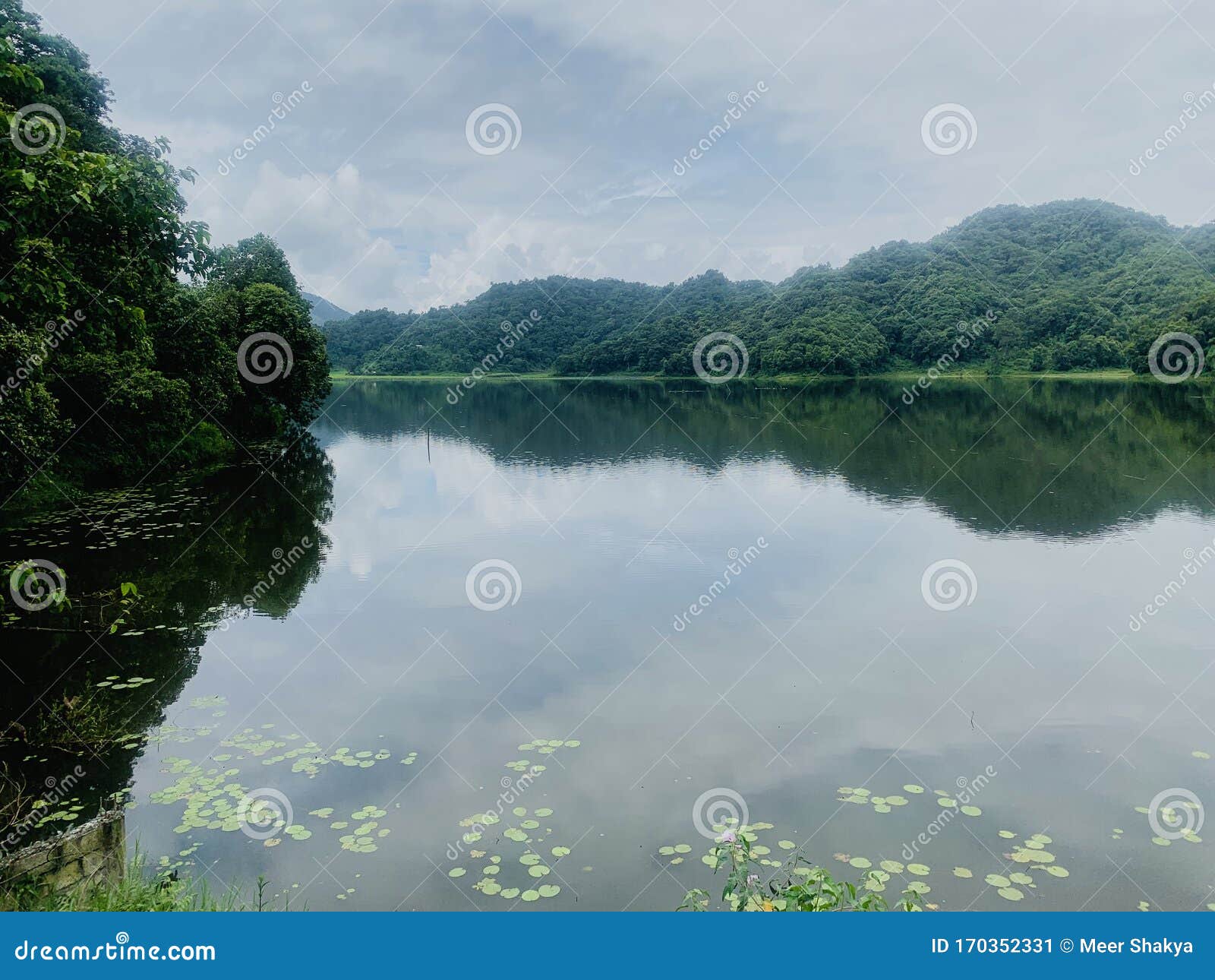 Begnas lake of pokhara stock image. Image of sunny, silent - 170352331