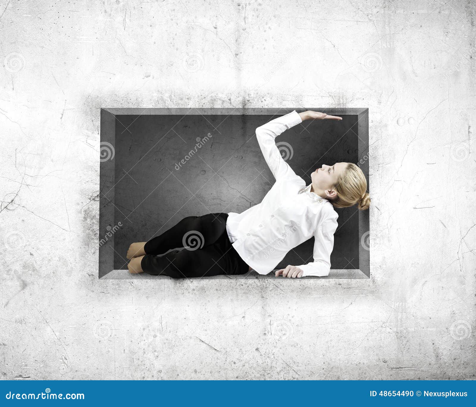 Begrenzt und eingeschränkt stockfoto. Bild von frau, verkrampft - 48654490