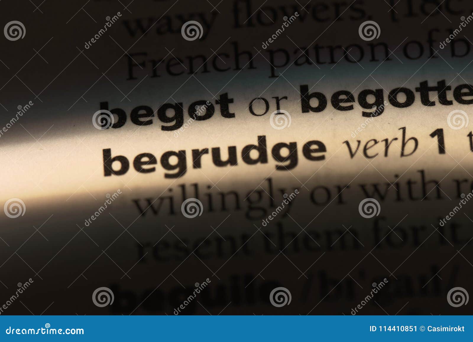 Begrudge stock image. Image of idea, printed, definition - 114410851