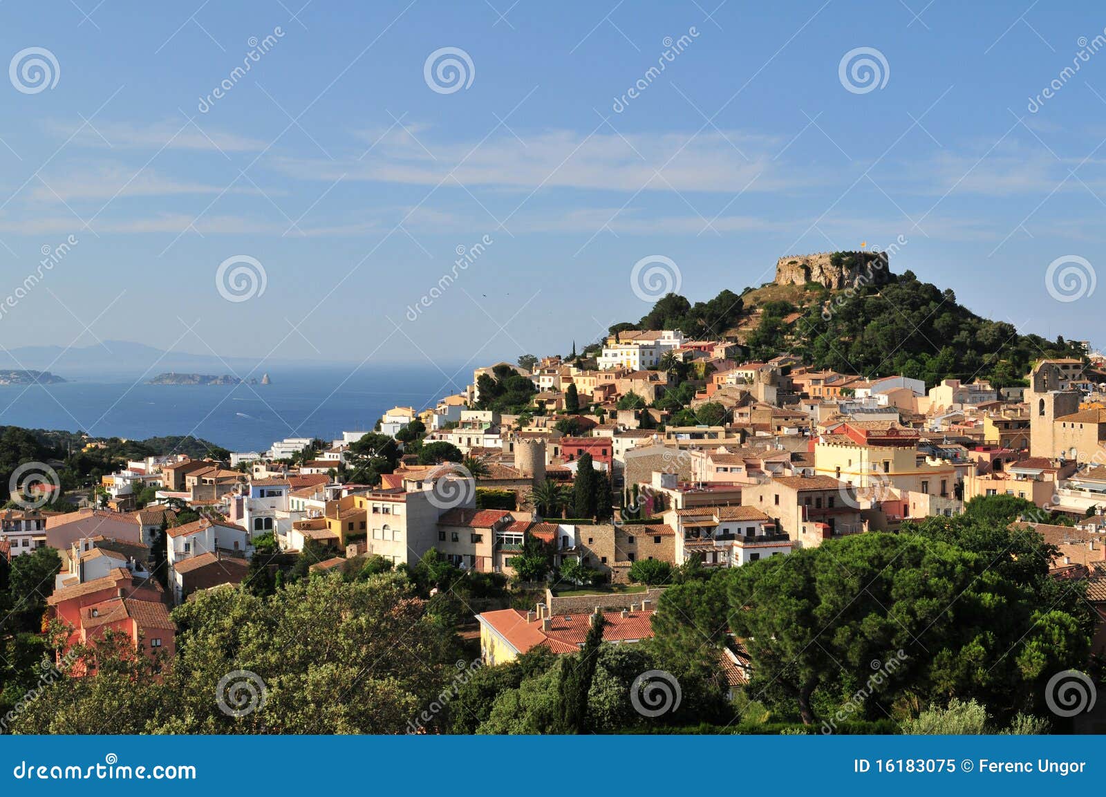 Begur view - Costa Brava stock image. Image of roof, spain - 16183075