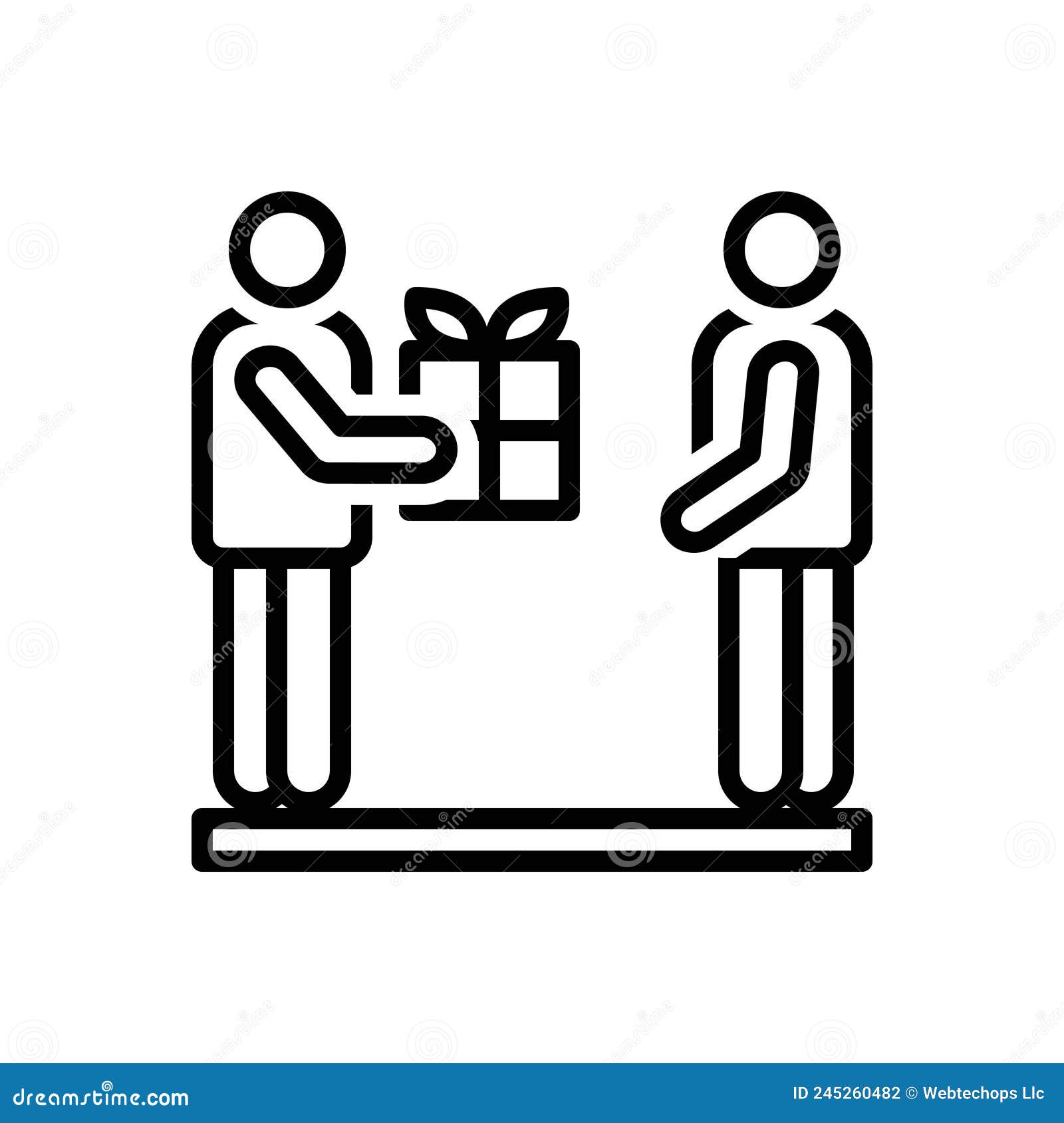 Black Line Icon for Behalf, Favor and Gift Stock Vector - Illustration ...