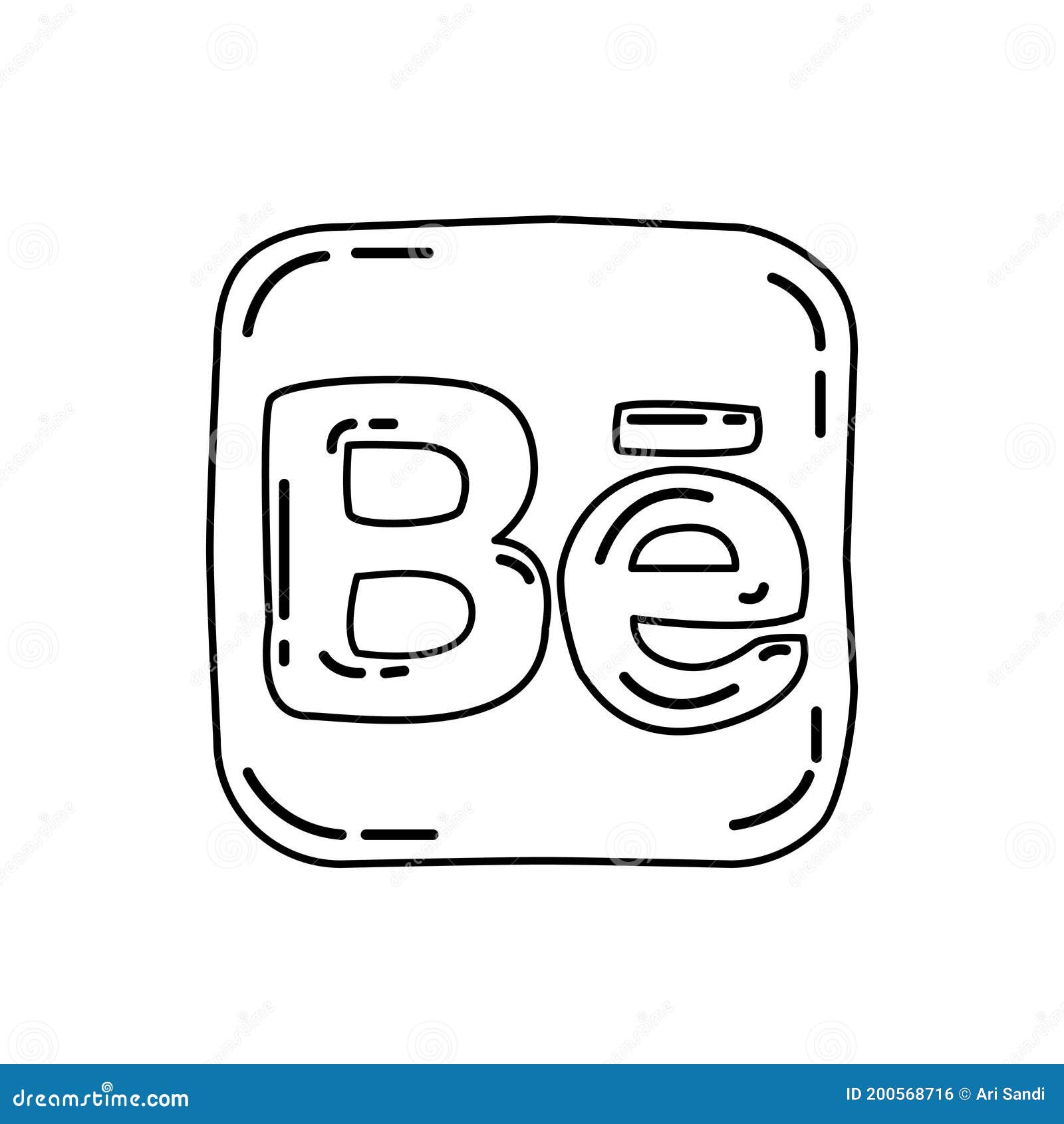 Behance Icon Vector. Doodle Hand Drawn or Black Outline Icon Style ...