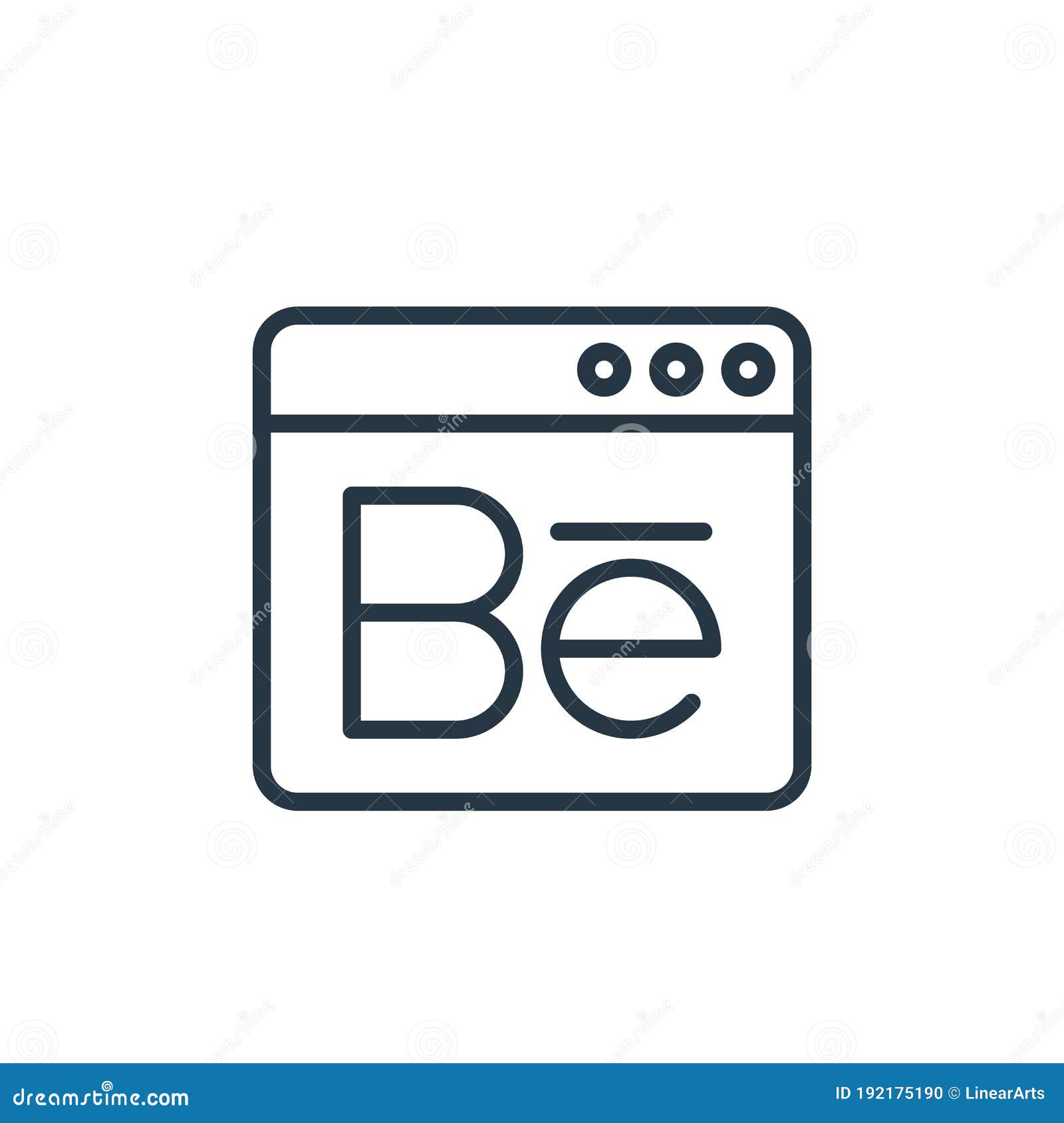 Behance Icon Vector from Social Media Concept. Thin Line Illustration ...
