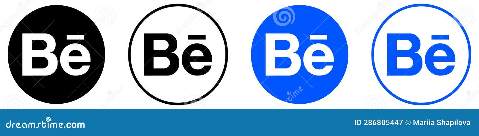 Behance Logos Set Vector Illustration | CartoonDealer.com #269983964