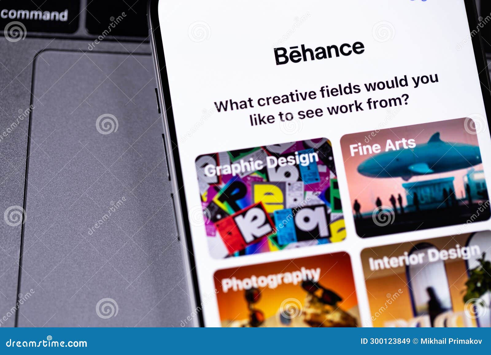 Behance Logo Mobile App on a Screen Smartphone IPhone Closeup. Behance ...