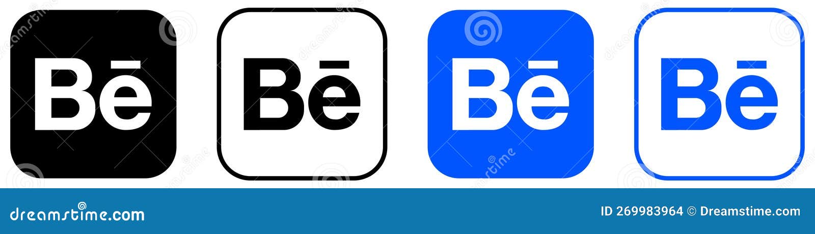 Behance logos set editorial stock image. Illustration of icon - 269983964