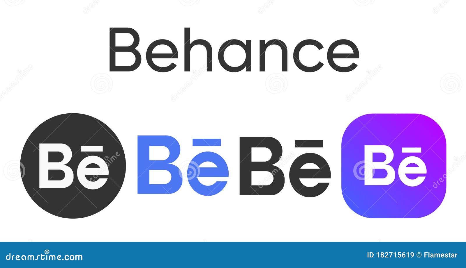 Behance Logos Set Vector Illustration | CartoonDealer.com #269983964