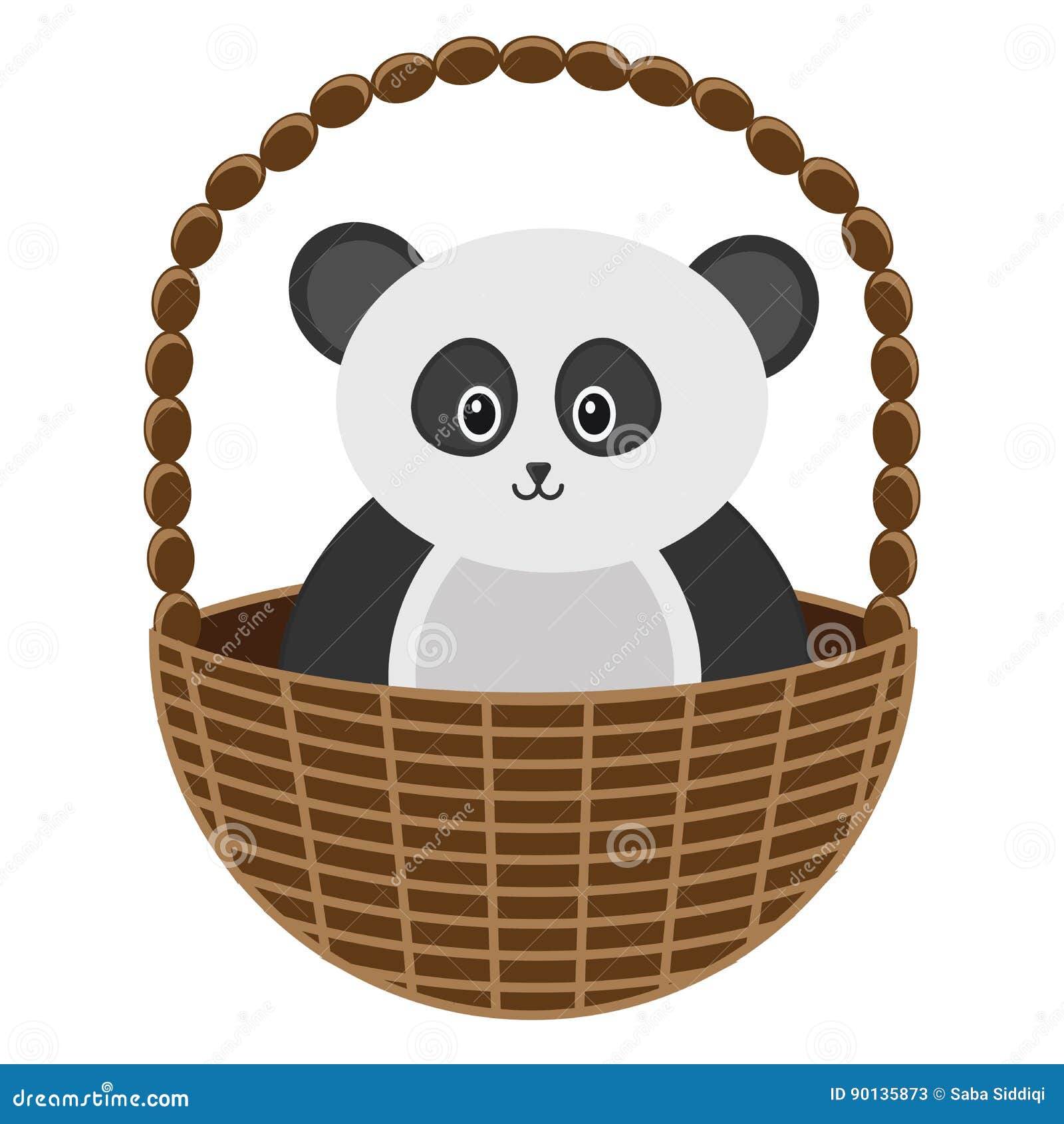 Behandla Som Ett Barn Panda Basket Vector Illustration Stock ...