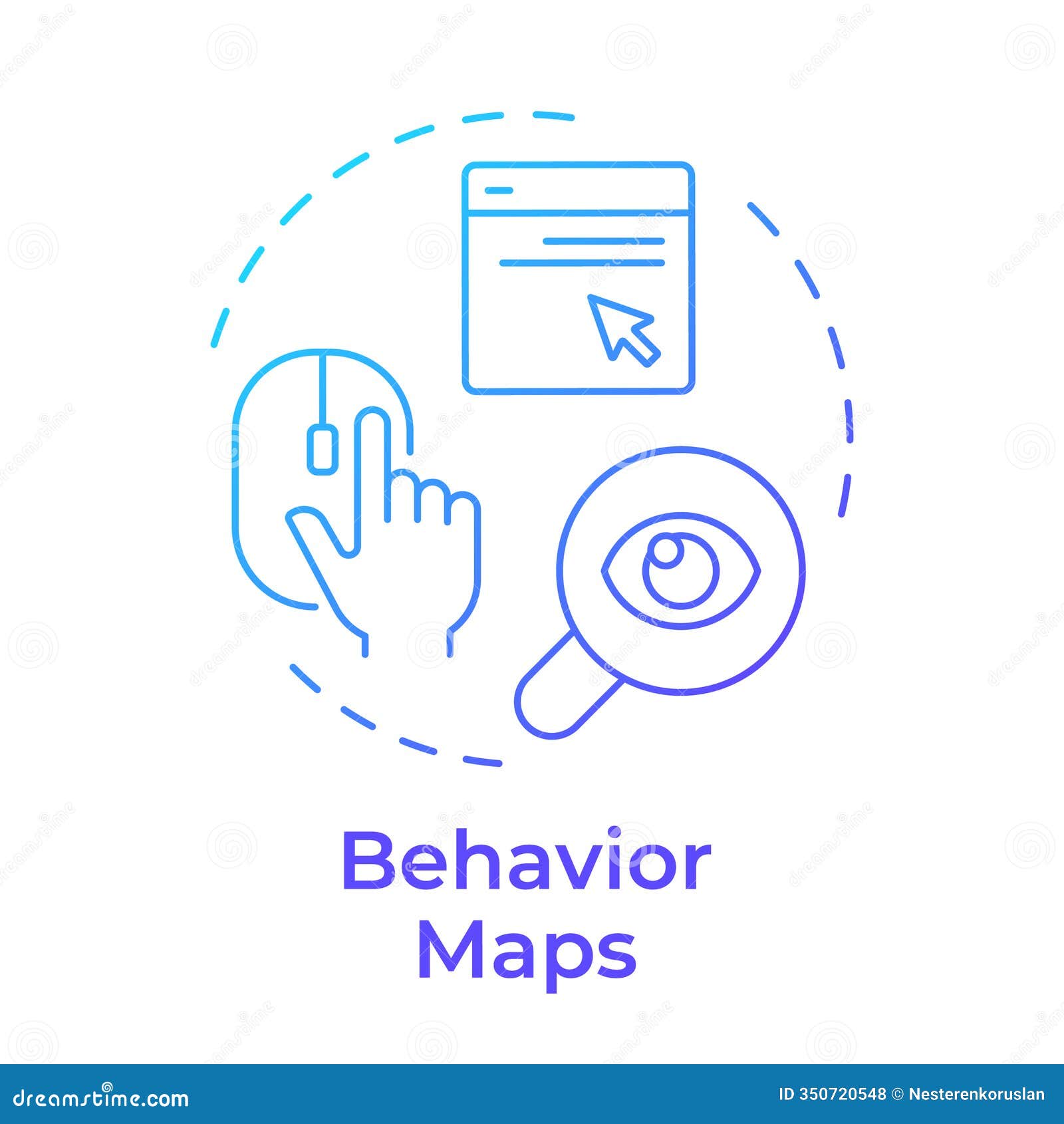 Behavior Maps Blue Gradient Concept Icon Stock Illustration ...