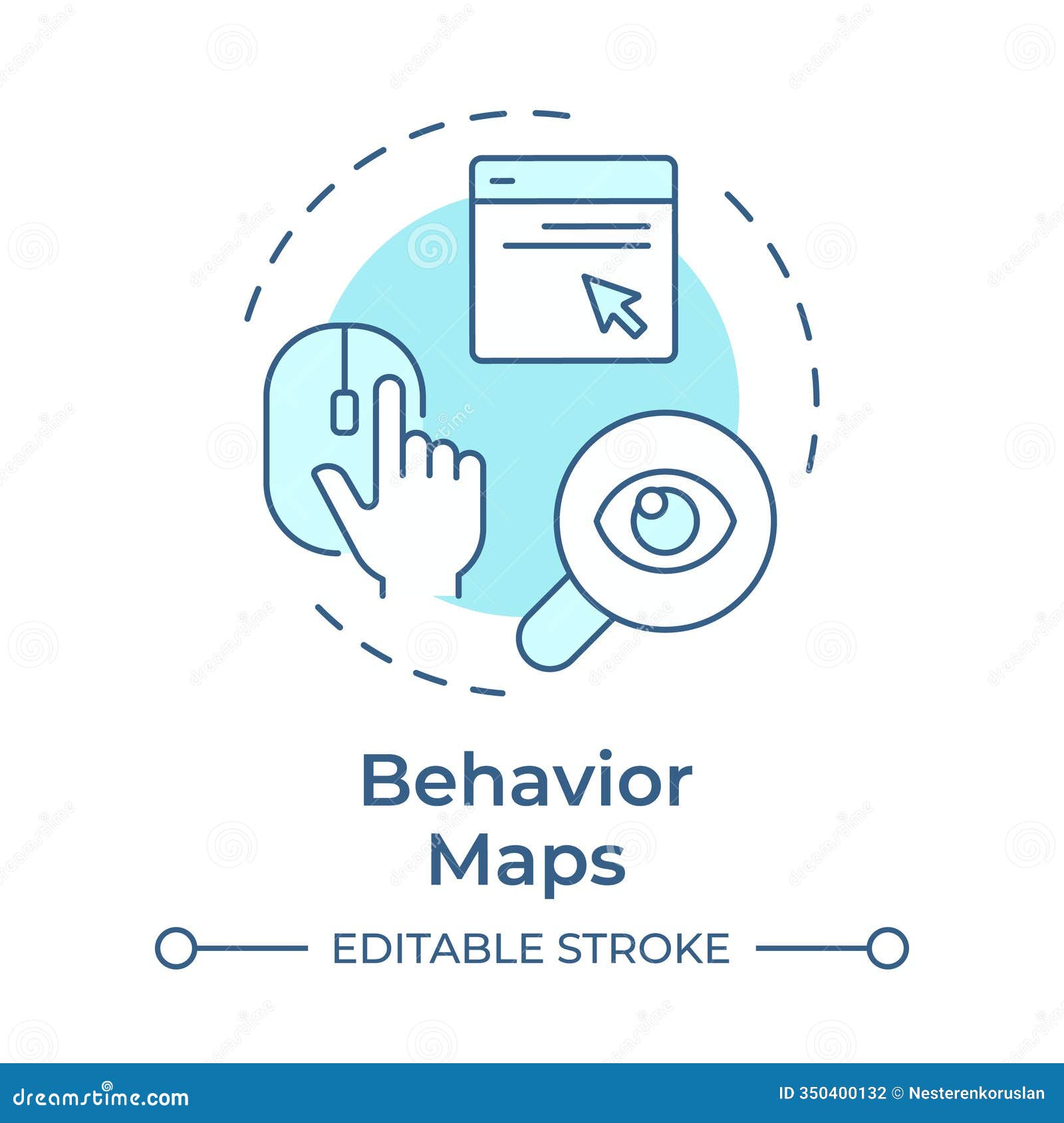 Behavior Maps Soft Blue Concept Icon Stock Illustration - Illustration ...