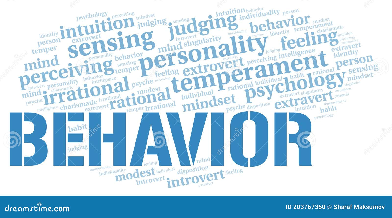 Behavior Typography Word Cloud Create with the Text only. Stock ...
