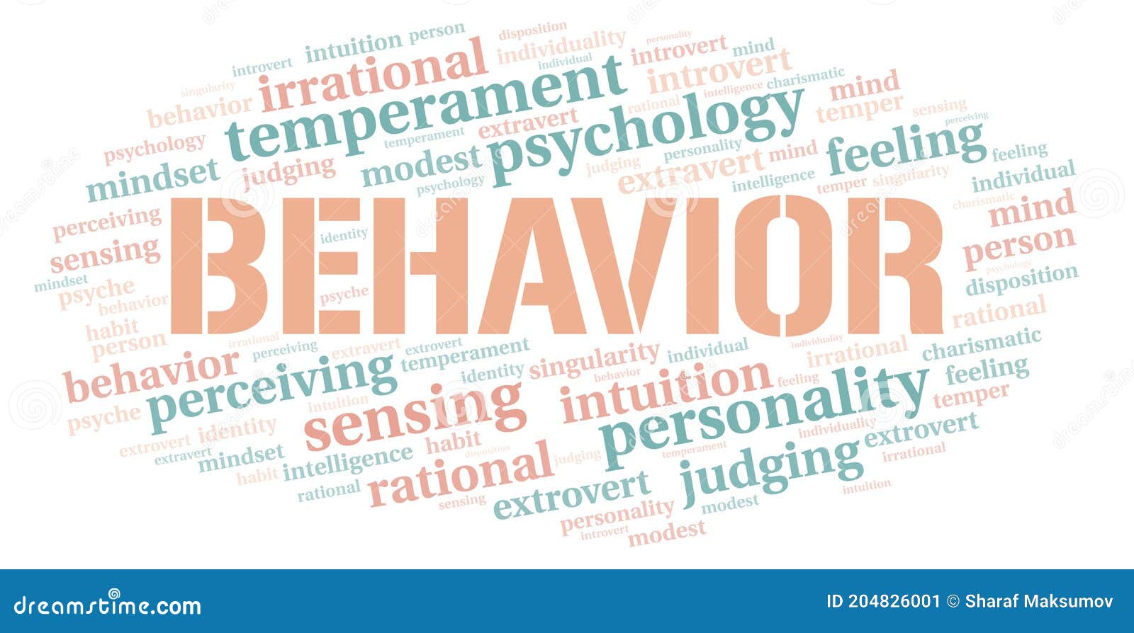 Behavior Typography Word Cloud Create with the Text only. Stock ...