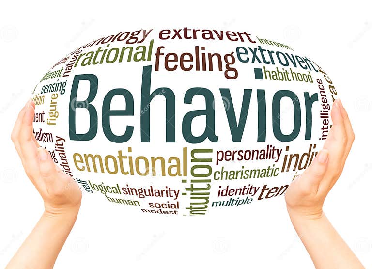 Behavior Word Cloud Hand Sphere Concept Stock Illustration ...