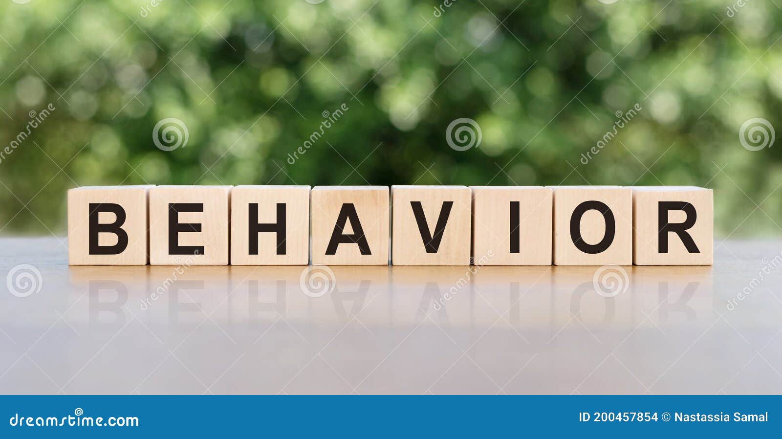 Behavior Word Written on Wooden Blocks. the Text is Written in Black ...