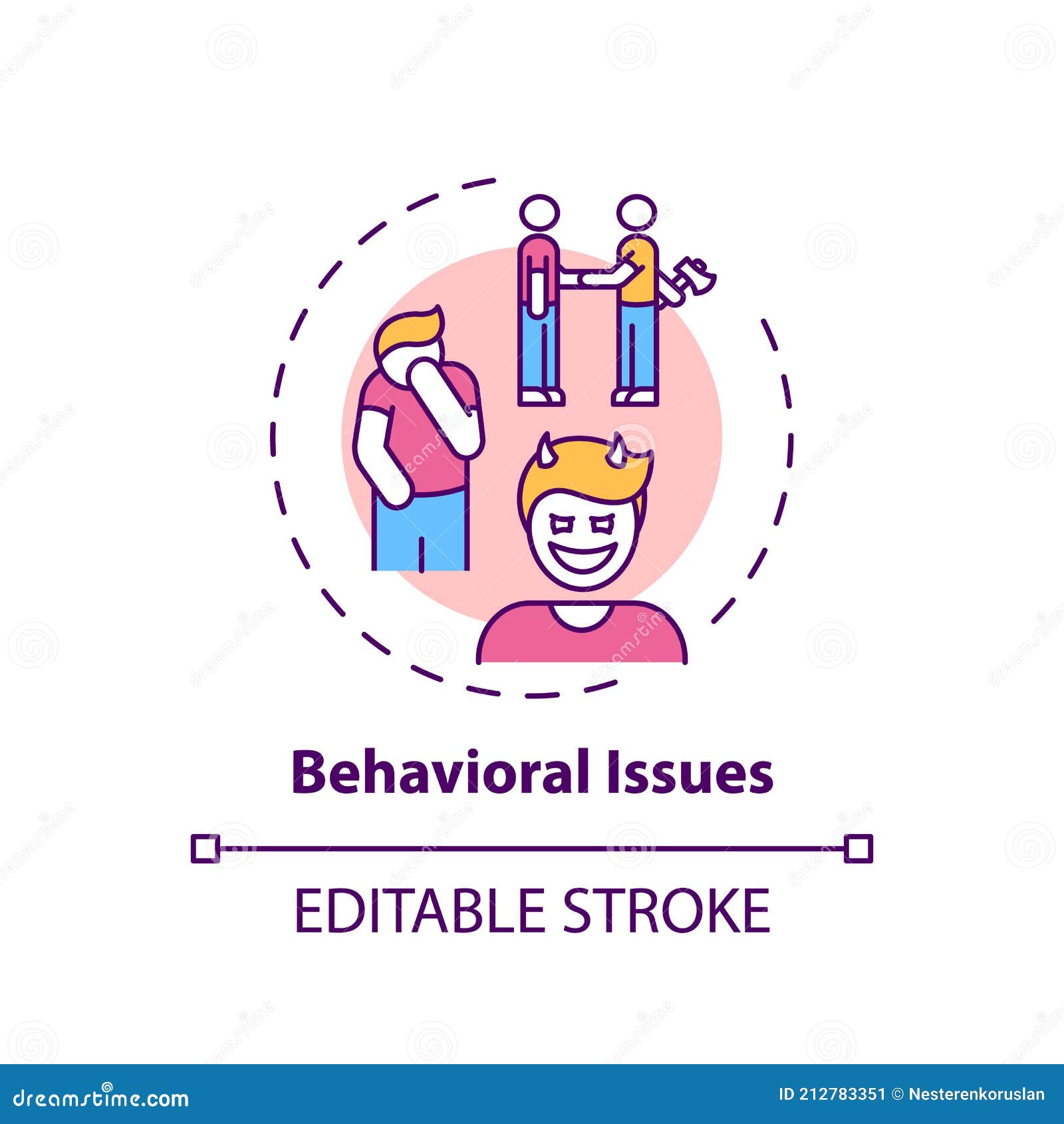 Behavioral Issues Concept Icon Stock Vector - Illustration of illness ...