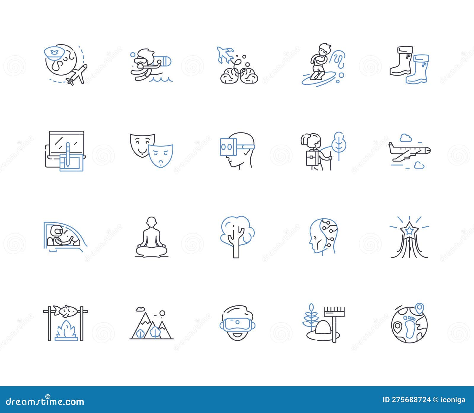 Behavioral Patterns Line Icons Collection. Habits, Routines ...