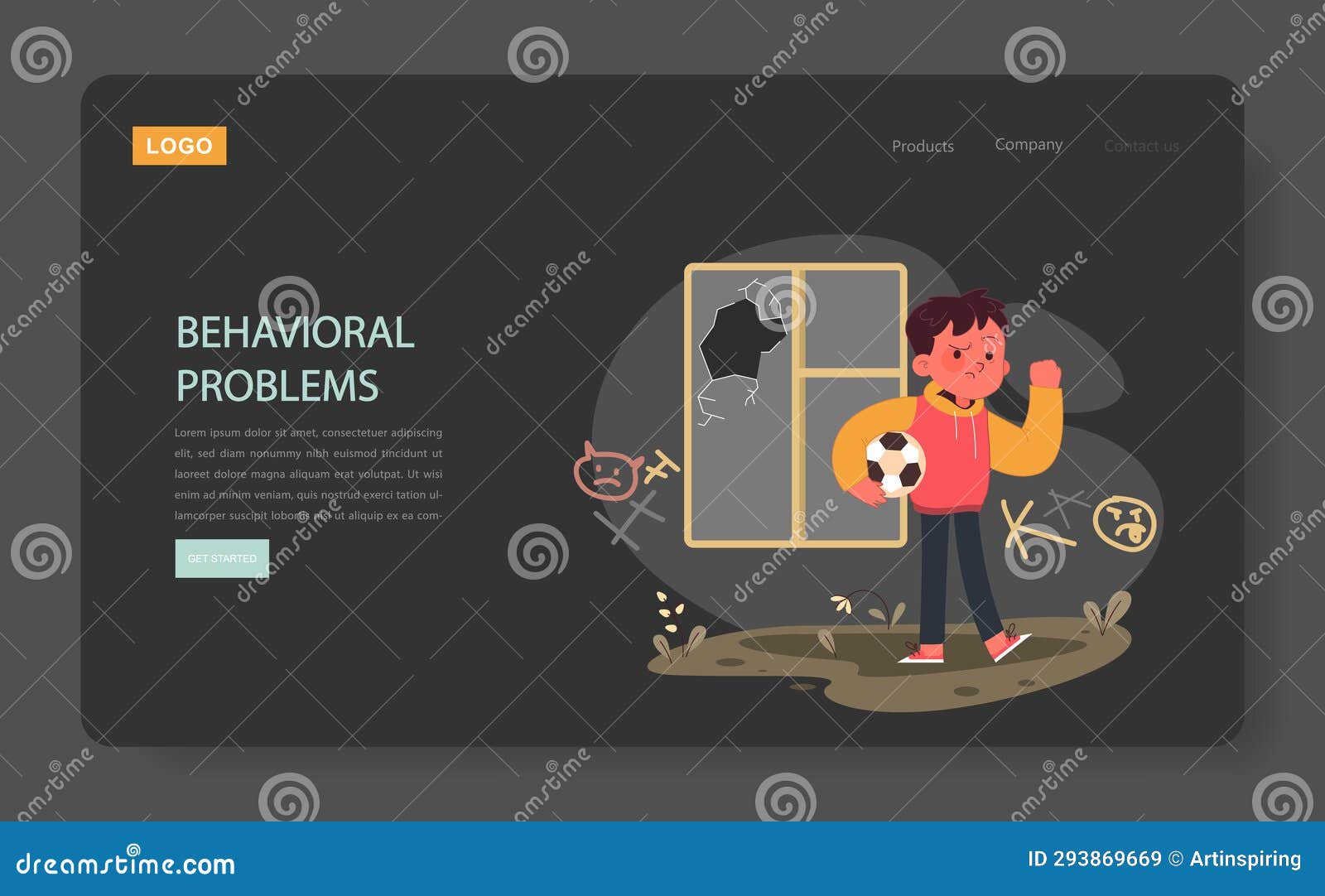 Behavioral Problems Of A Neglected Child Nighmode Or Darkmode Cartoon ...