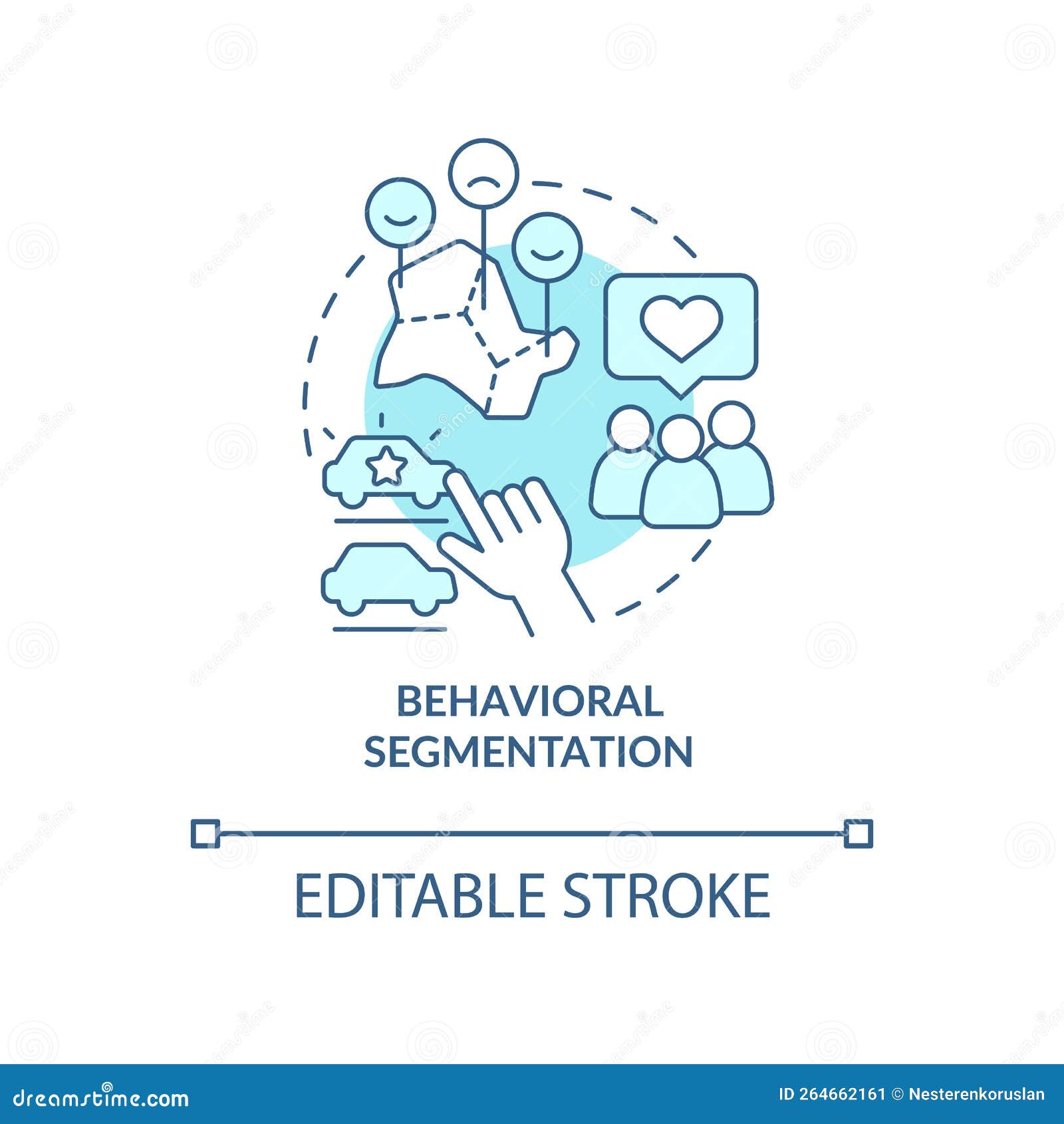 Behavioral Segmentation Blue Concept Icons Set Stock Vector ...