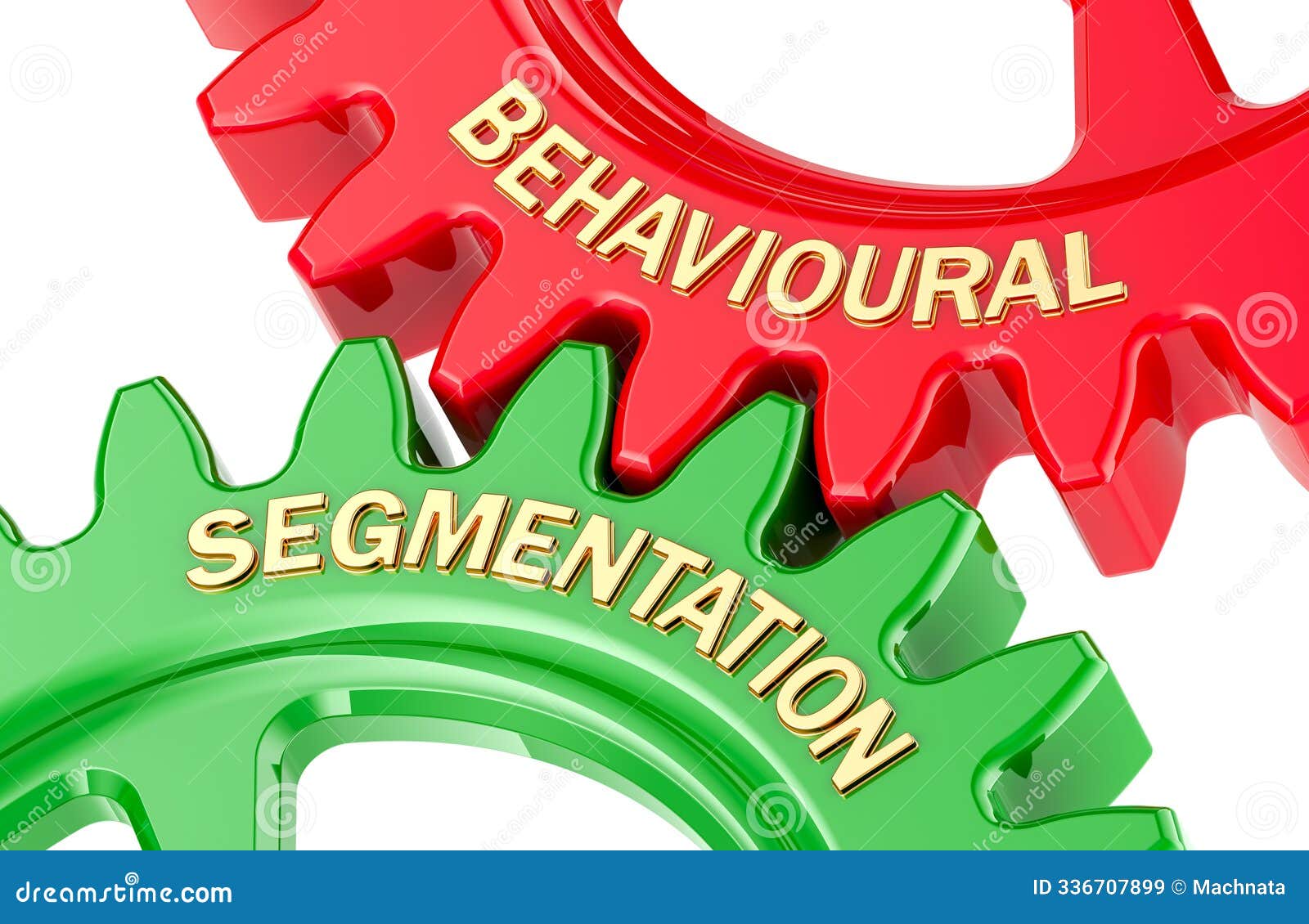 Behavioral Segmentation Concept, with Colored Gearwheels. 3D Rendering ...