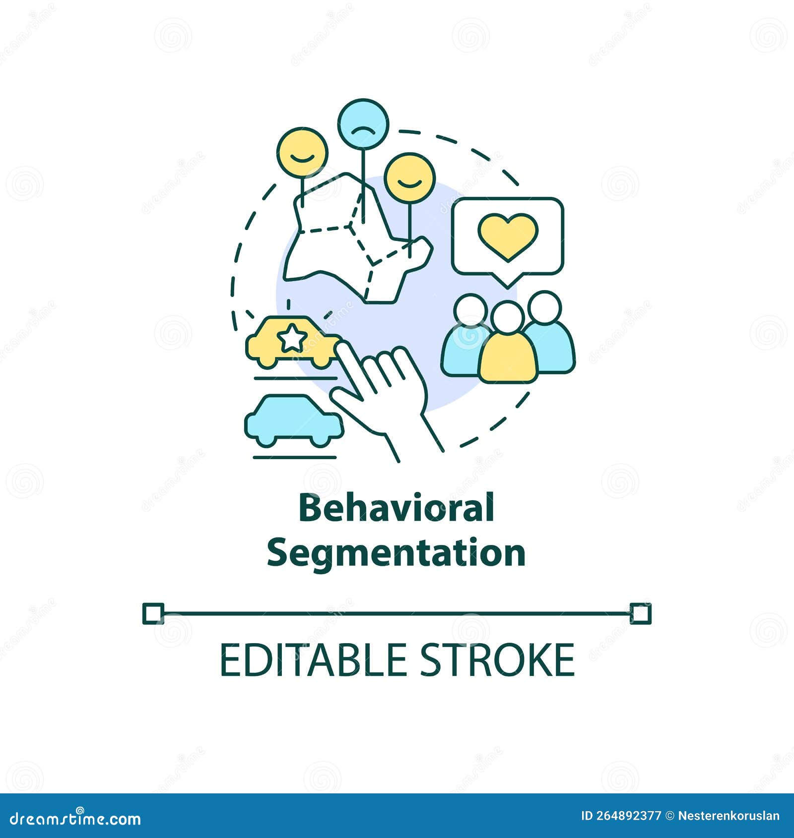 Behavioral Segmentation Concept Icons Set Stock Vector - Illustration ...
