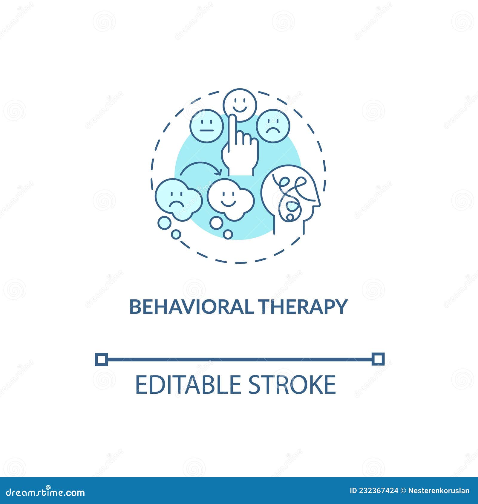Behavioral Therapy Concept Icon Stock Vector - Illustration of notion ...