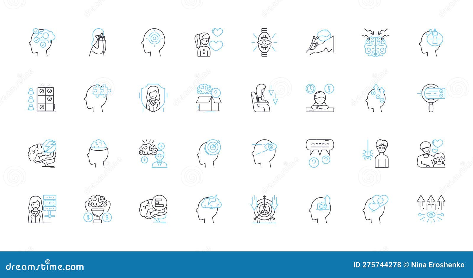 Behavioral Therapy Linear Icons Set. Approach, Change, Cognition ...