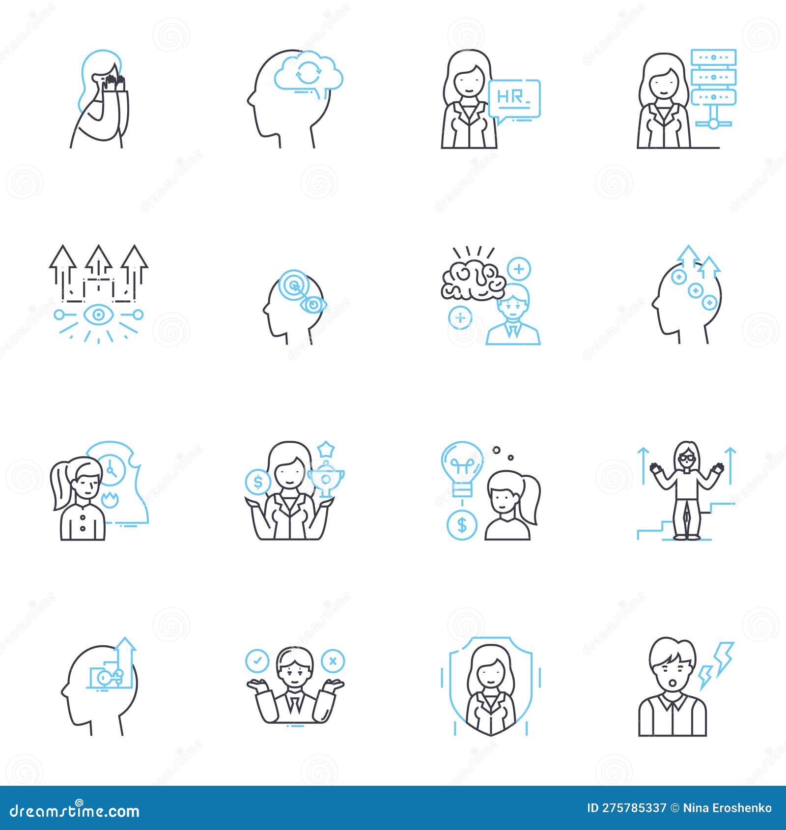 Behavioral Therapy Linear Icons Set. Approach, Change, Cognition ...