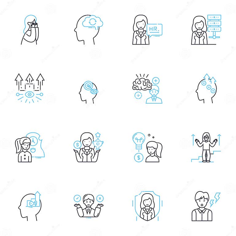 Behavioral Therapy Linear Icons Set. Approach, Change, Cognition ...