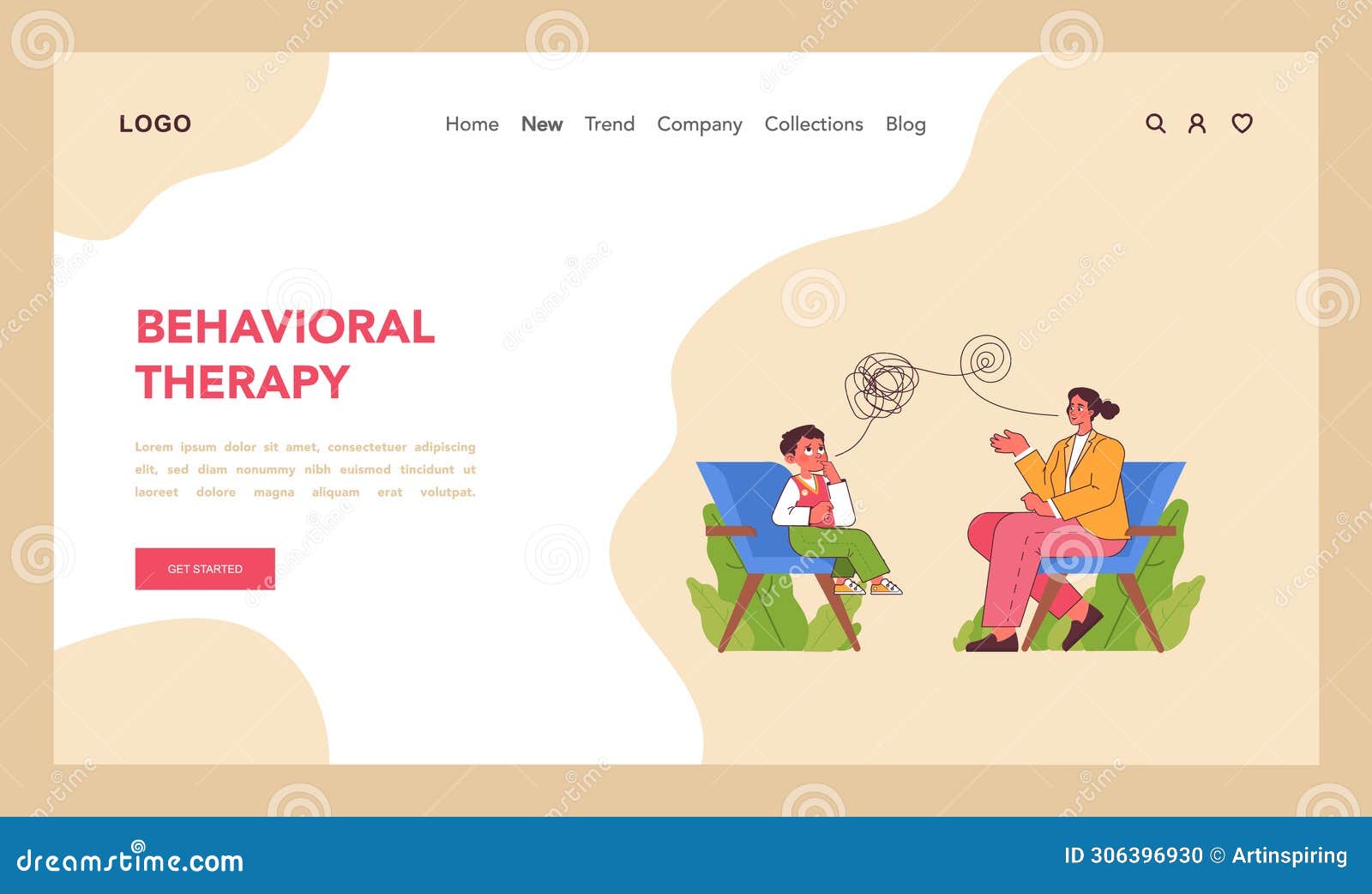 Behavioral Therapy Session in Progress. Flat Vector Illustration Stock Illustration ...