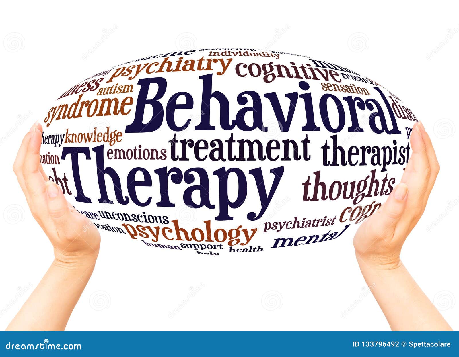 Behavioral Therapy Word Cloud Hand Sphere Concept Stock Illustration ...