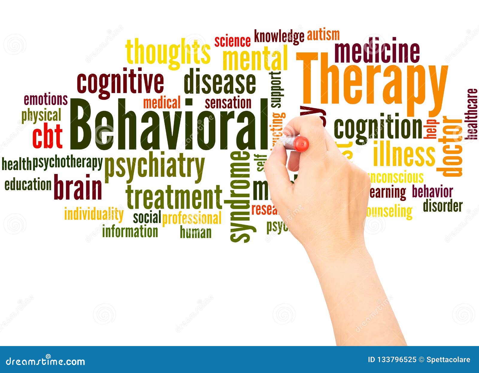 Behavioral Therapy Word Cloud Hand Writing Concept Stock Illustration ...