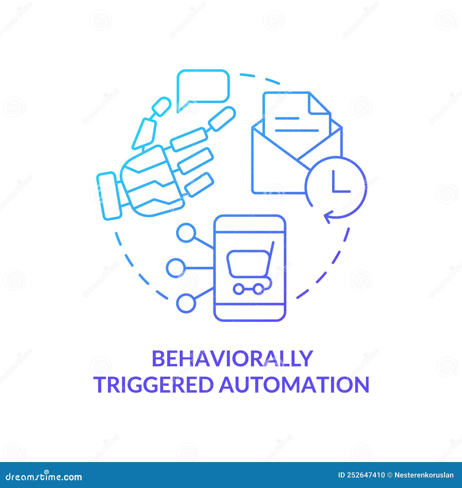 Behaviorally Triggered Automation Blue Gradient Concept Icon Stock ...
