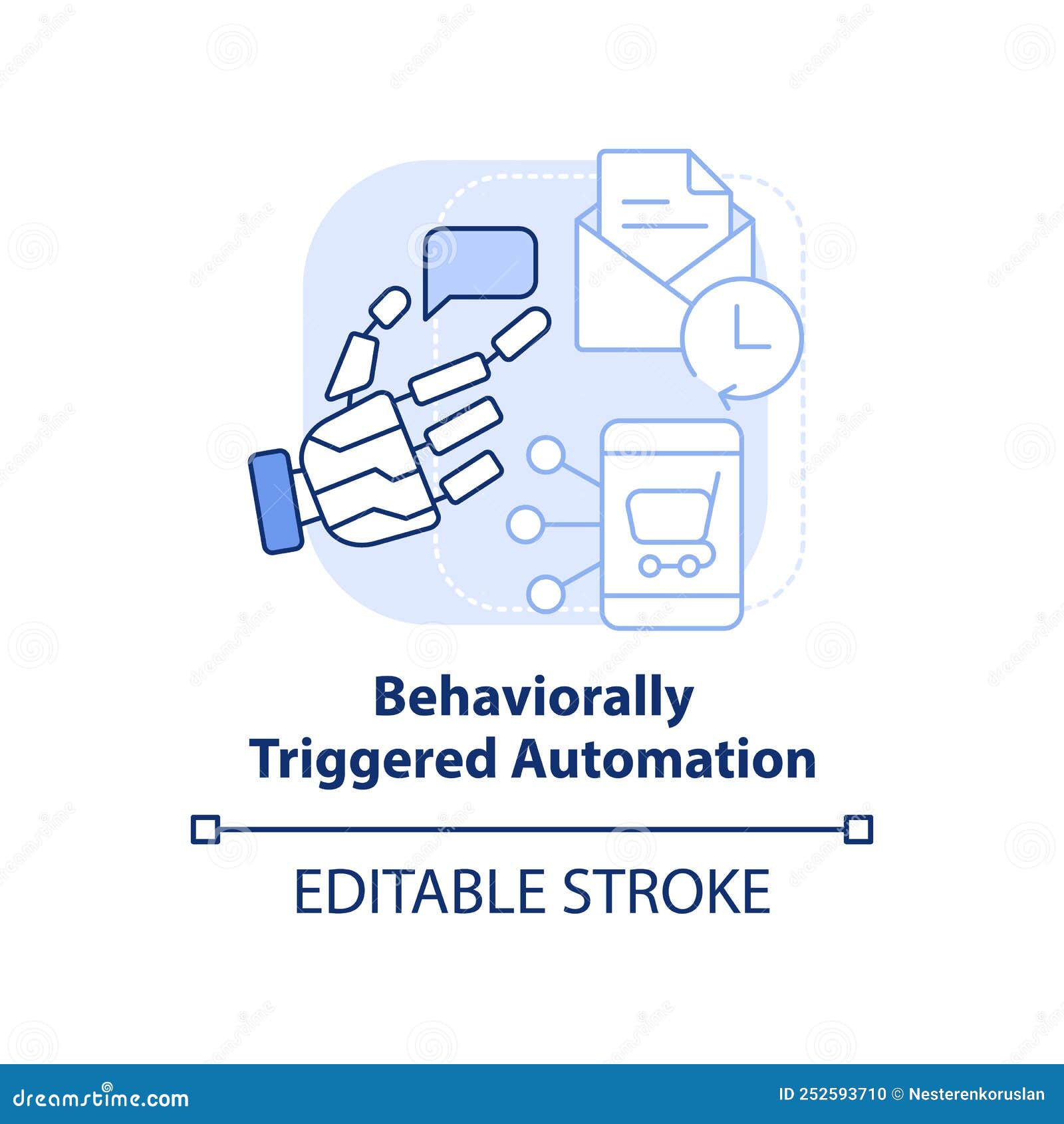 Behaviorally Triggered Automation Light Blue Concept Icon Stock Vector ...