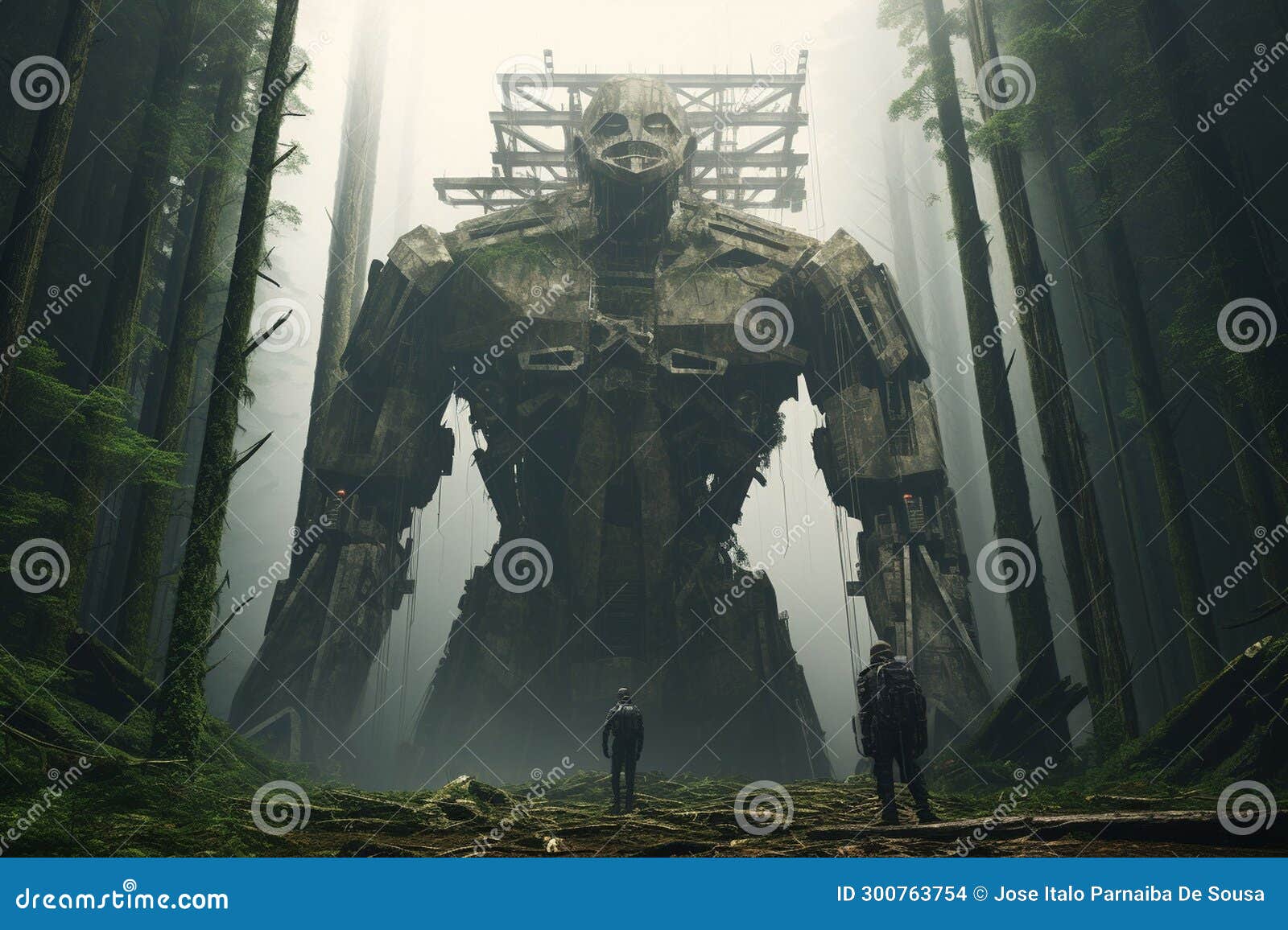 Behemoth Robotic Structures Standing As Silent Stock Illustration ...