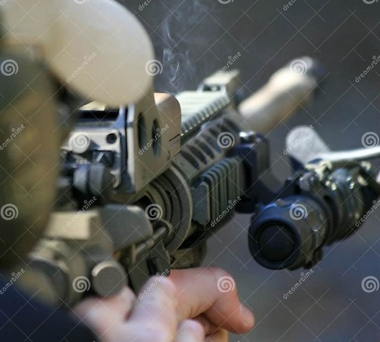 Behind an Assault Rifle stock photo. Image of action, arms - 2377522
