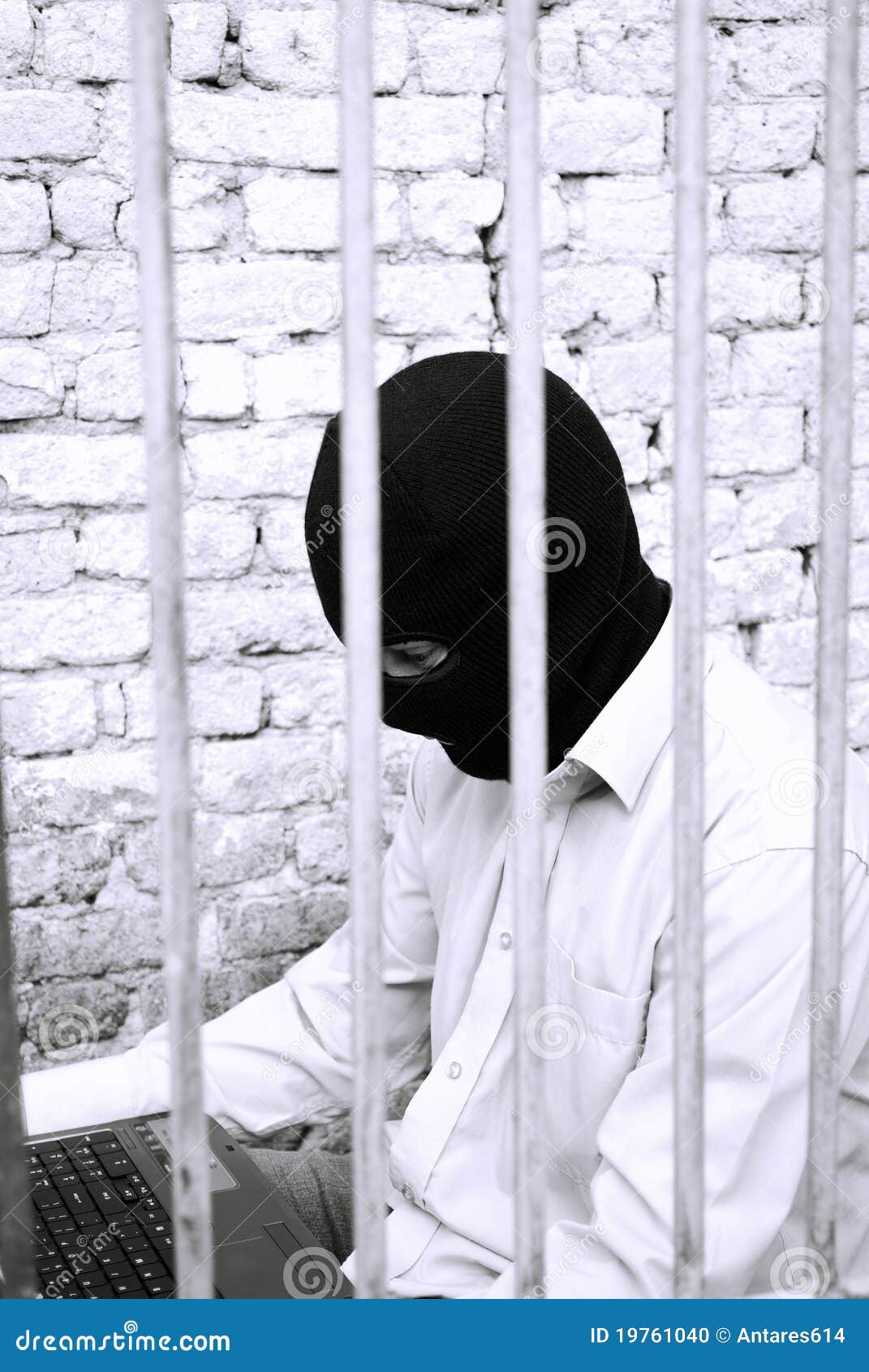 Behind bars stock photo. Image of hacker, prison, burglar - 19761040